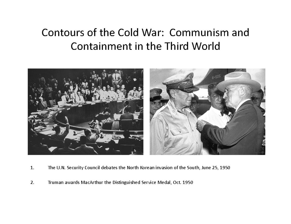 Lecture 14 pdf version - Contours of the Cold War: Communism and ...
