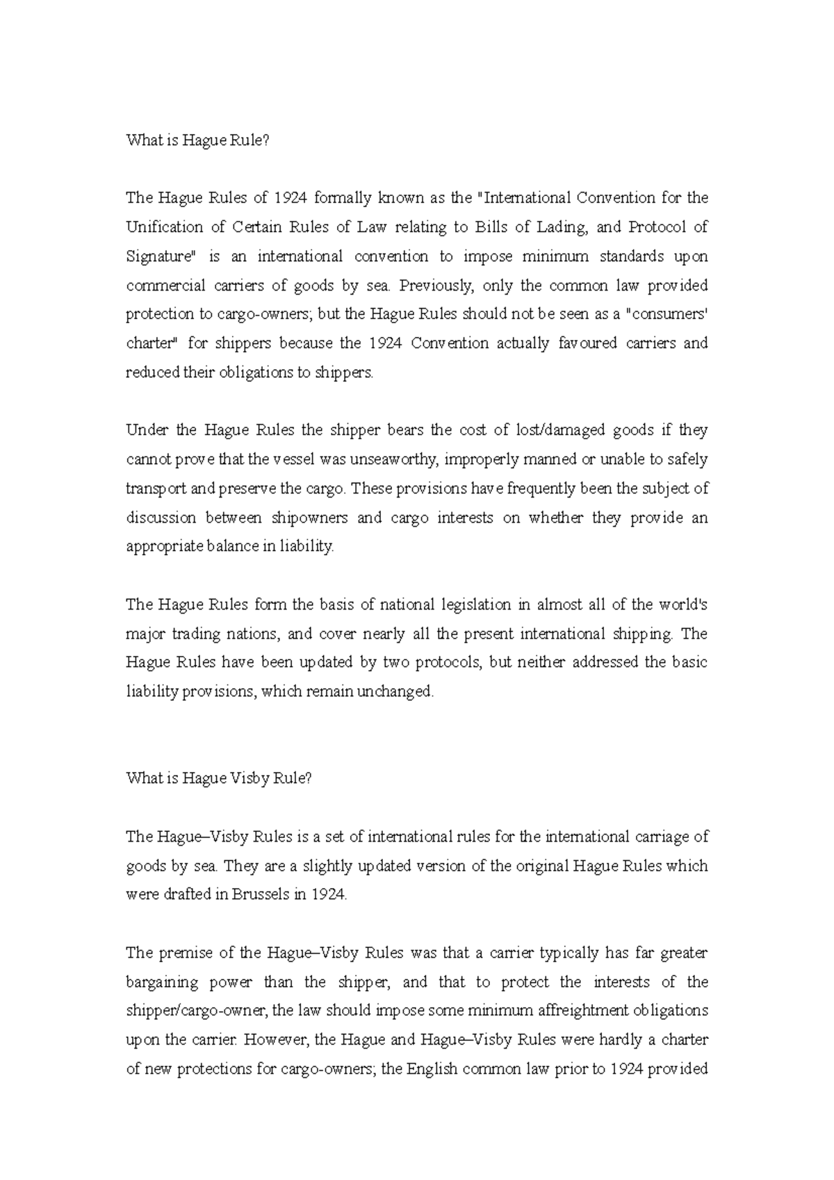 Hague Rules