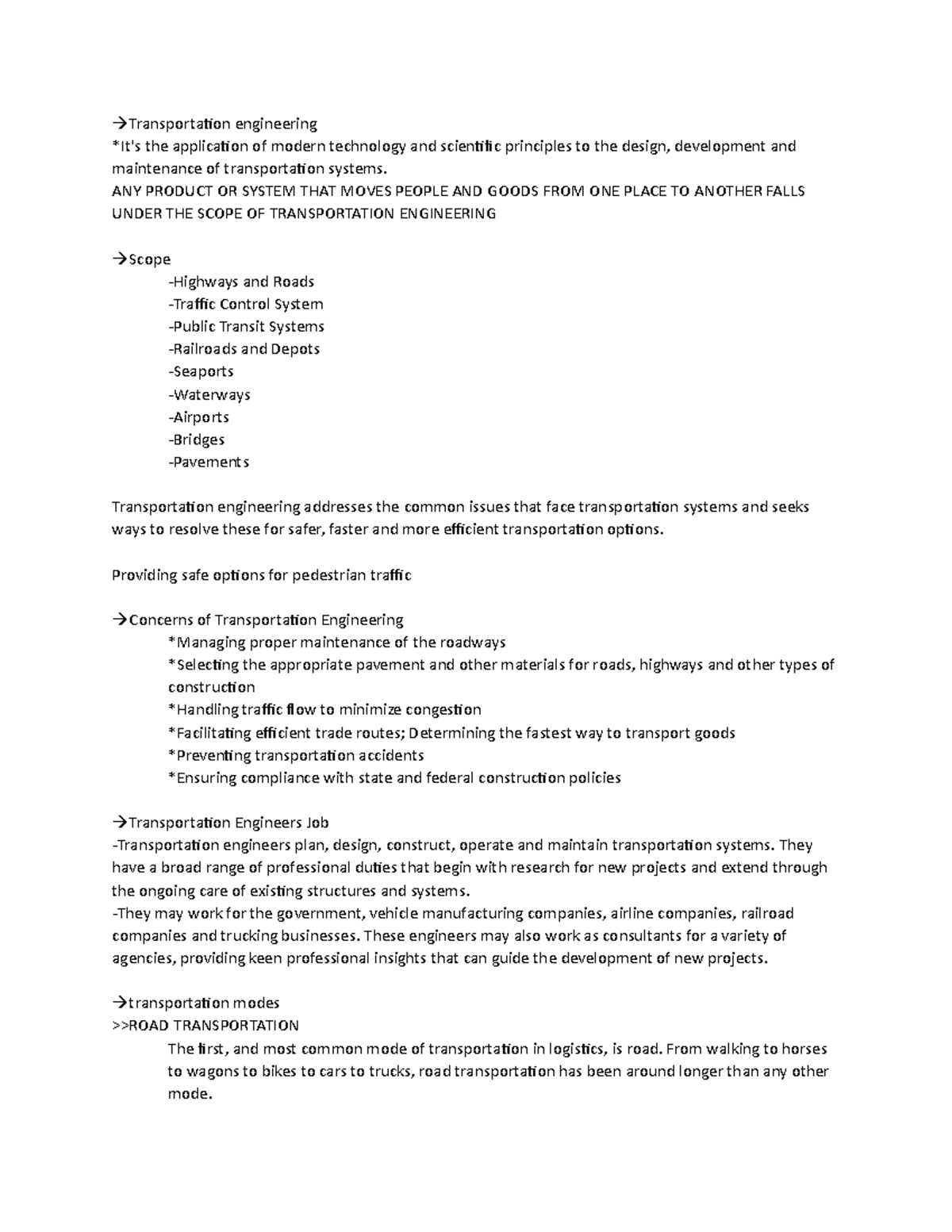 Transportation engineering - Transportation engineering *It's the application of modern ...