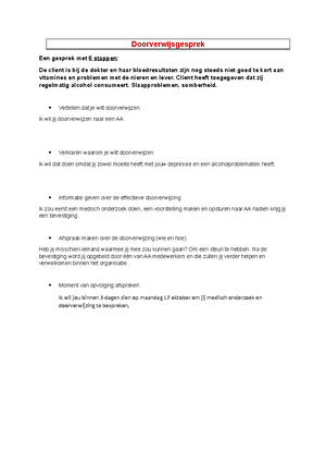 Psychosociale gespreksvoering hoofdstuk 1 - Hoofdstuk 1 ...