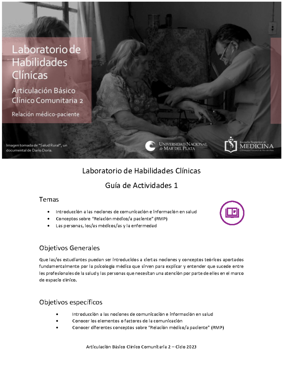 Arti 2. 2023. LHC. Guia 1 - ArticulaciÛn B·sico ClÌnico Comunitaria 2 ...