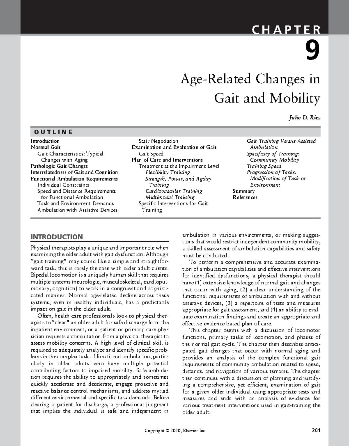 FISIOTERAPIA GERIATRICA - C H A P T E R 9 Age-Related Changes in Gait ...