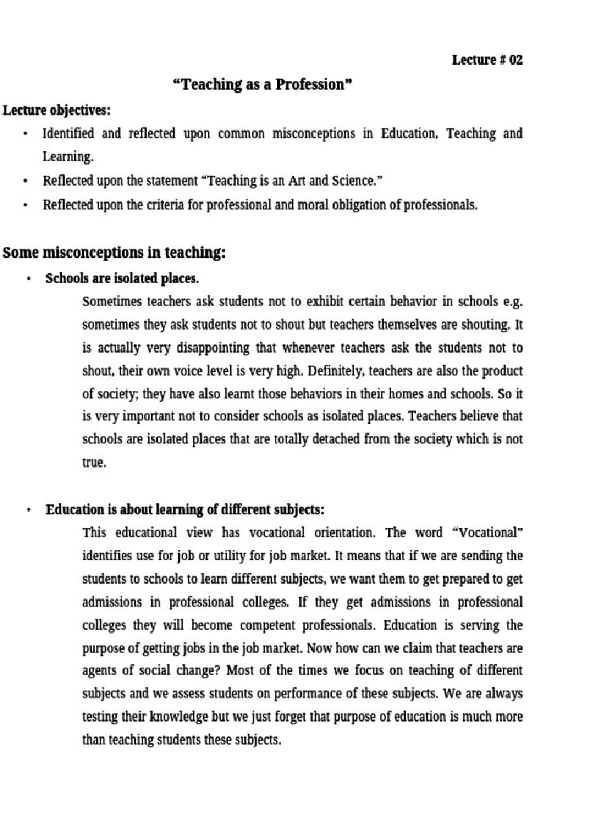 Lecture 1 - Lecture 02 as a Lecture objectives: Identified and ...