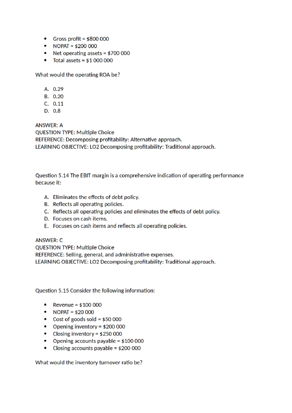 Test Questions with Answers - First Year English - Studocu