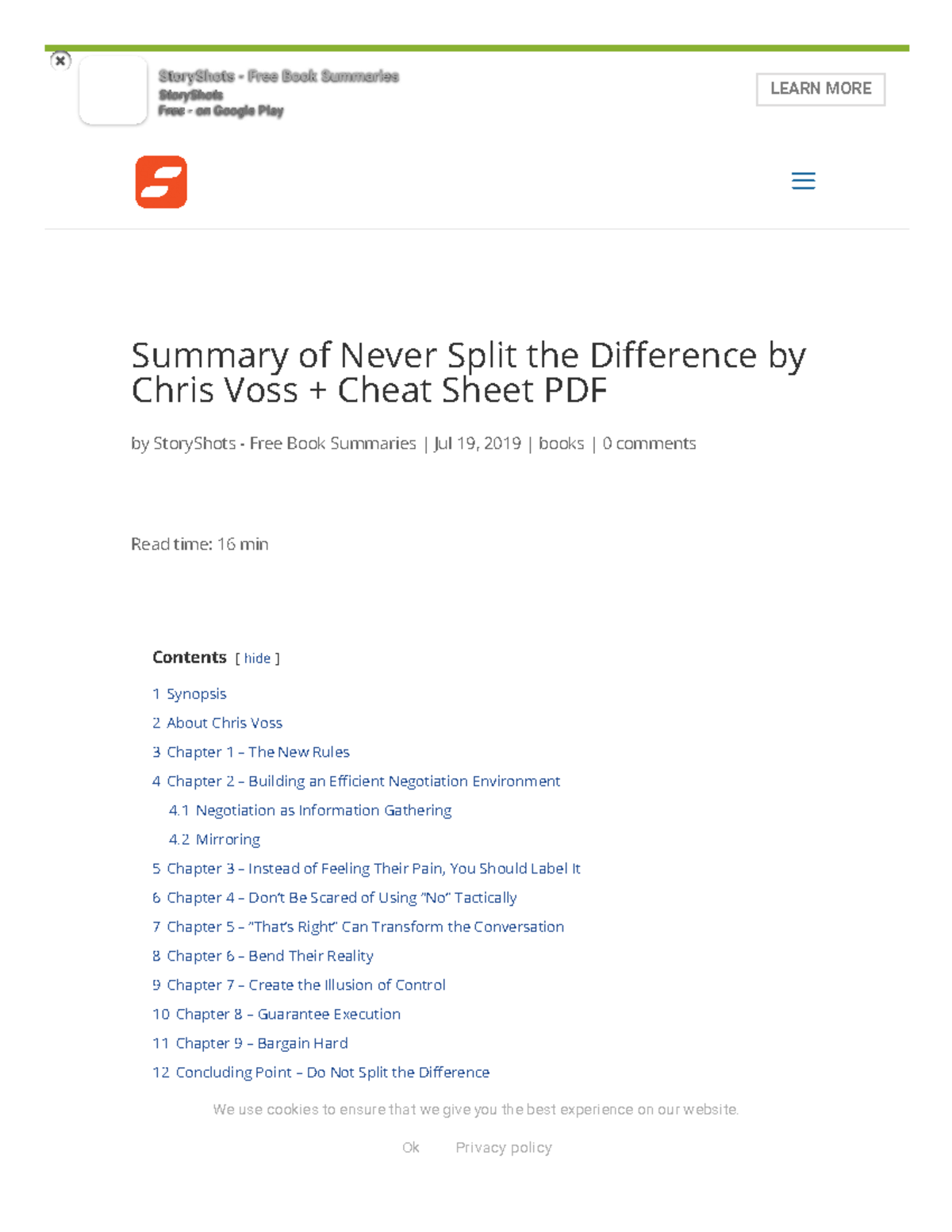 Summary of Never Split the Difference by Chris Voss - ×× StoryShots - Free Book ...