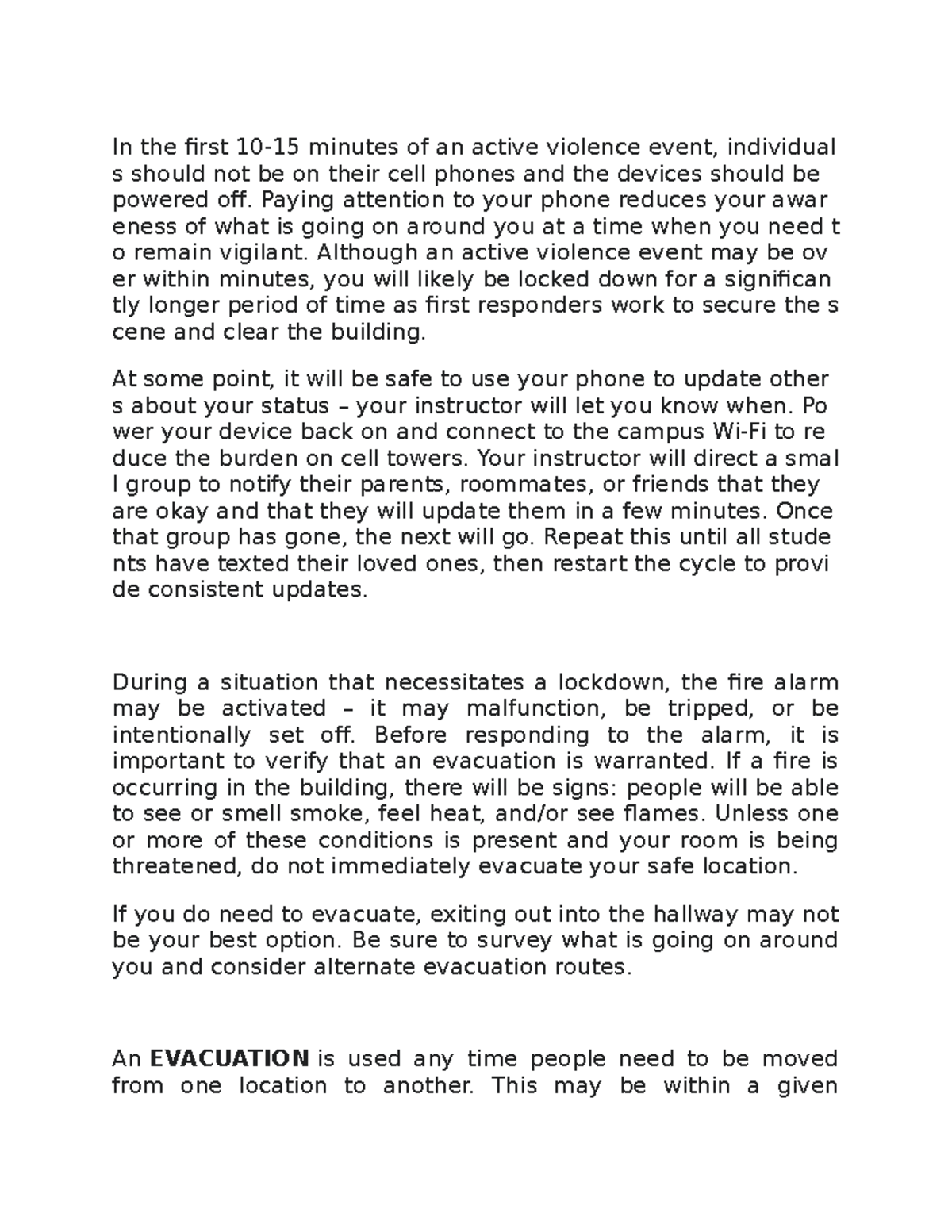 STUD3 - SOME IMPORTANT INFORMATION ABOUT SECURE, LOCKDOWN, EVACUATE ...