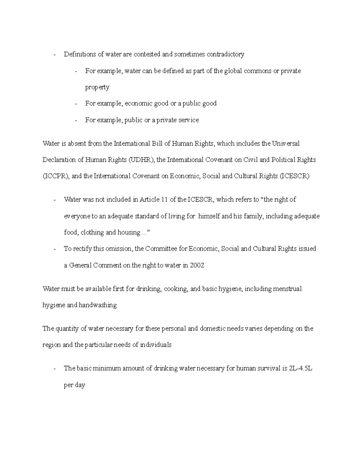 PLS 105 Learning Module 12 Notes Part 6 - Definitions of water are ...