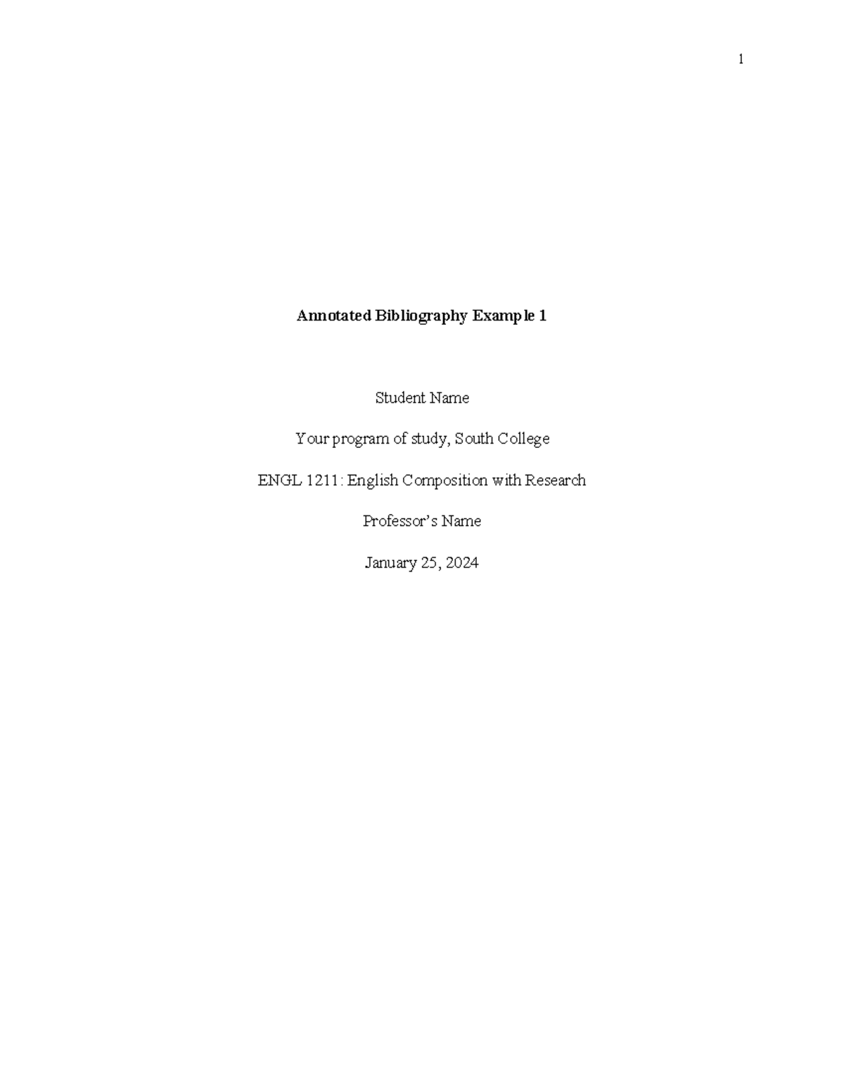Annotated Biliography (3) Examples (01-25-24) - Annotated Bibliography ...