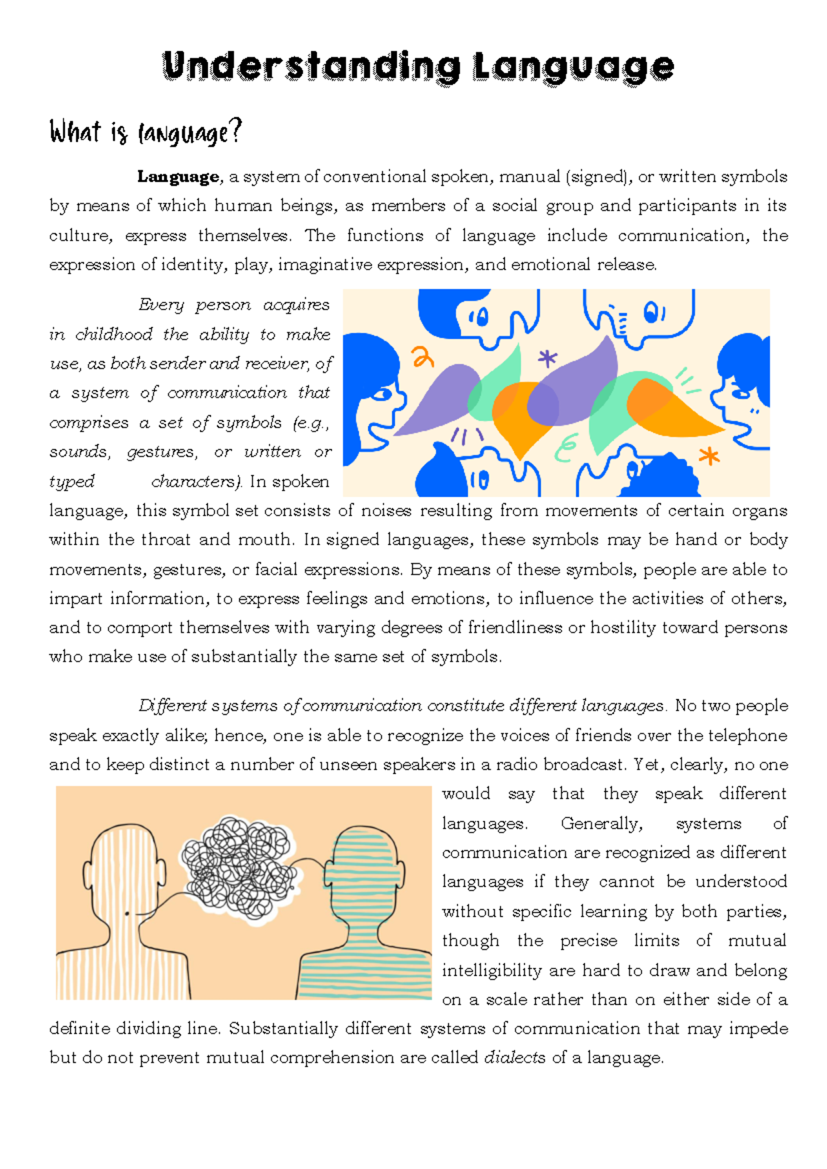 Understanding Language - Understanding Language What is language ...