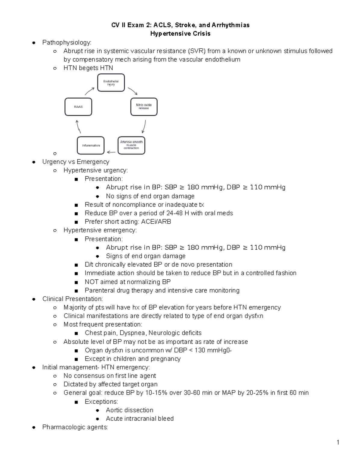 CV II Exam 2: ACLS, Stroke, and Arrhythmias - CV II Exam 2: ACLS ...