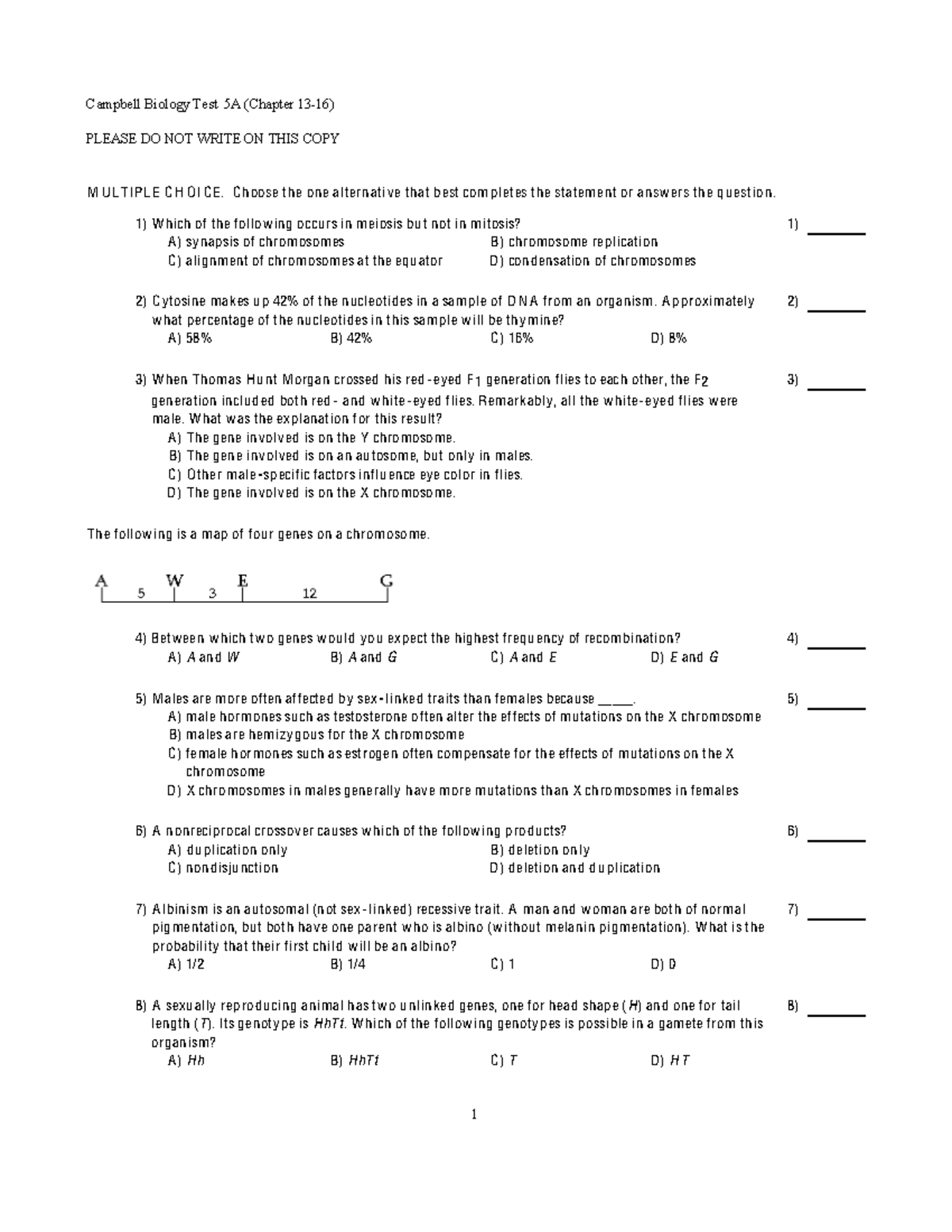 Https:learning.hccs - practice test - Campbell Biology Test 5A (Chapter ...