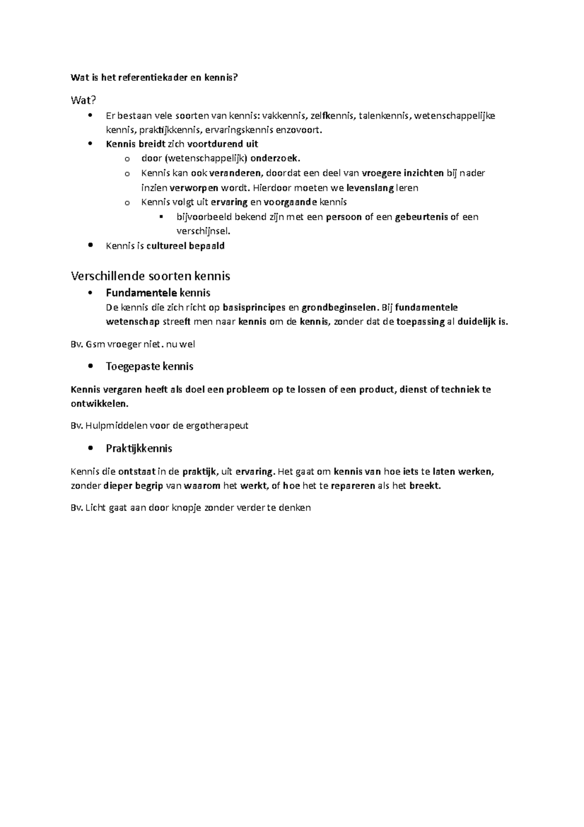 Zelfstudie 1 - Wat is het referentiekader en kennis? Wat? Er bestaan ...