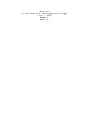 Column Chromatography Lab Report - Column Chromatography Hannah ...