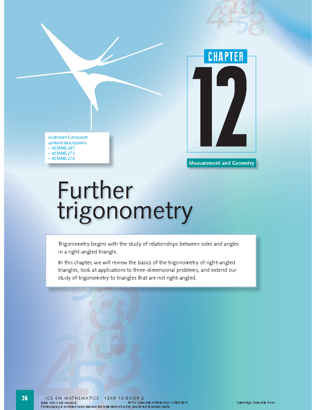 ICEM- Yr 10 Book 2 - Chapter 12 - Further Trigonometry - Further C H A ...