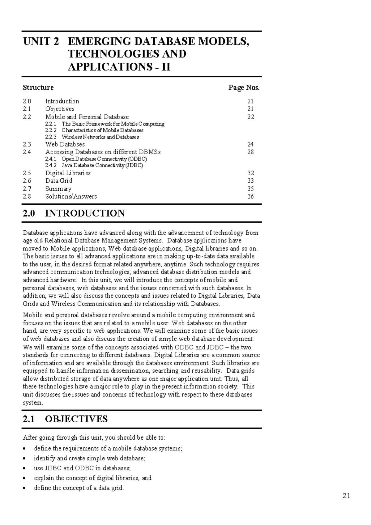Block-4 MS-043 Unit-3 - material of MCS-043 - UNIT 2 EMERGING DATABASE MODELS, TECHNOLOGIES AND ...