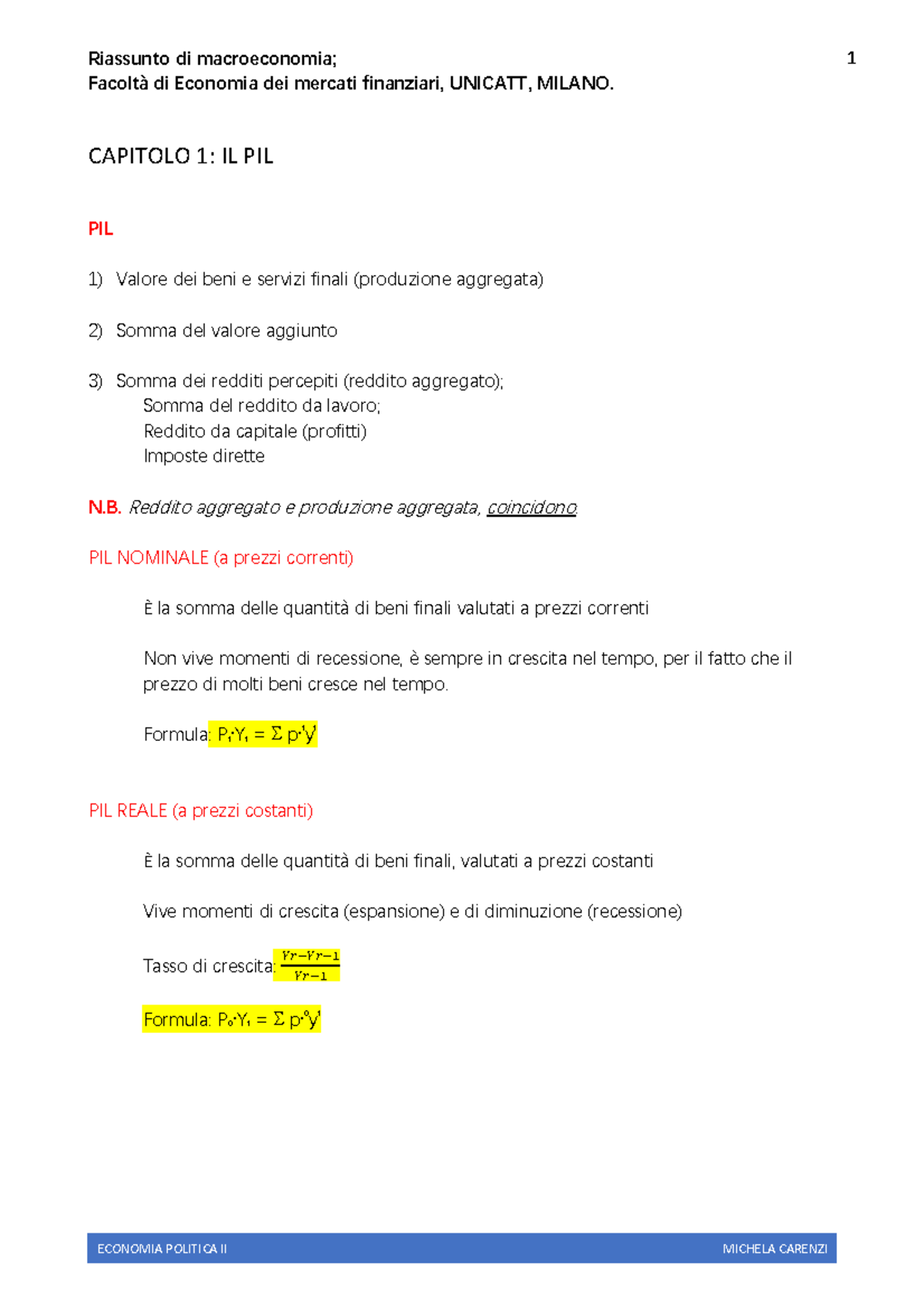 Macro - riassunto economia politica II - Warning: TT: undefined function: 32 Warning: TT ...