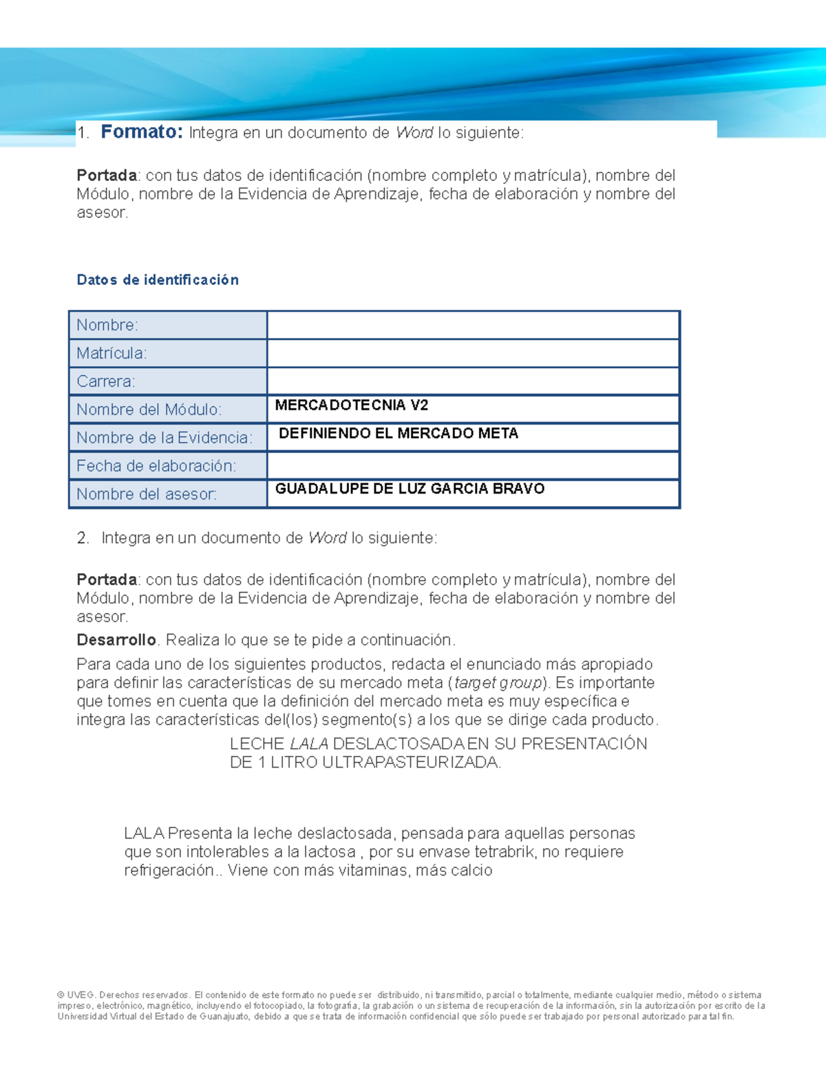 Definiendo EL Mercado META - 1. Formato: Integra en un documento de ...