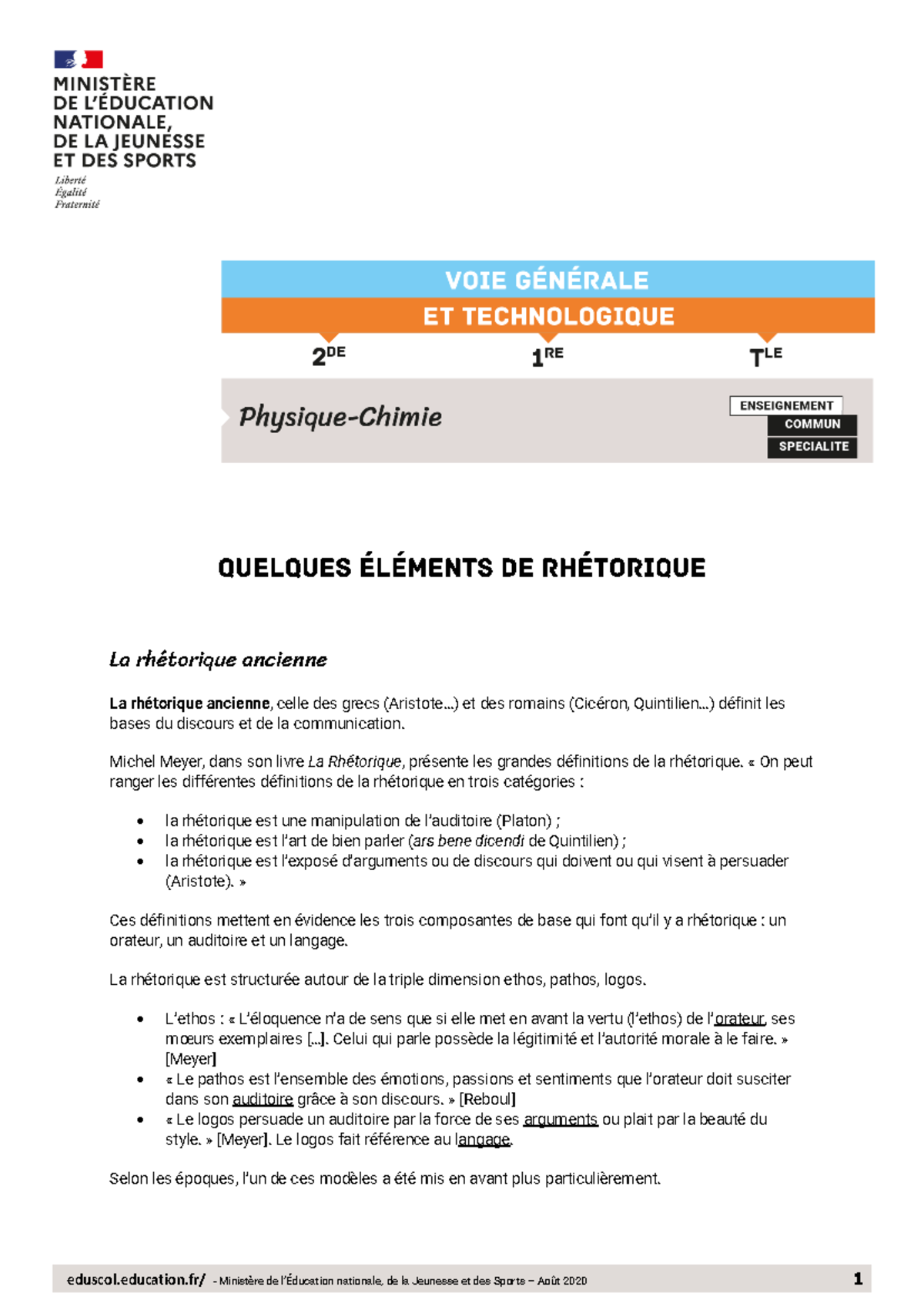 Initiation A LA Rhetorique TD L2 - La rhétorique ancienne La rhétorique ...
