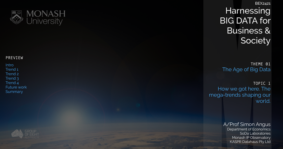 Topic 01 How We Got Here - A/Prof Simon Angus Department of Economics ...