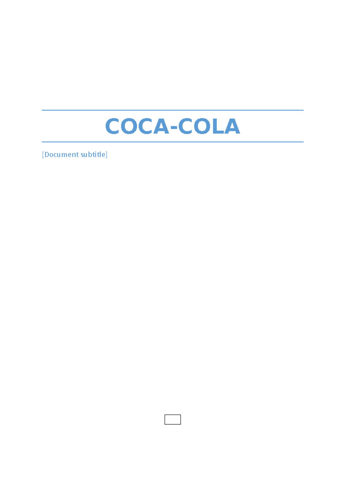 Koena ethics ass3 final - COCA-COLA [Document subtitle] Table of ...