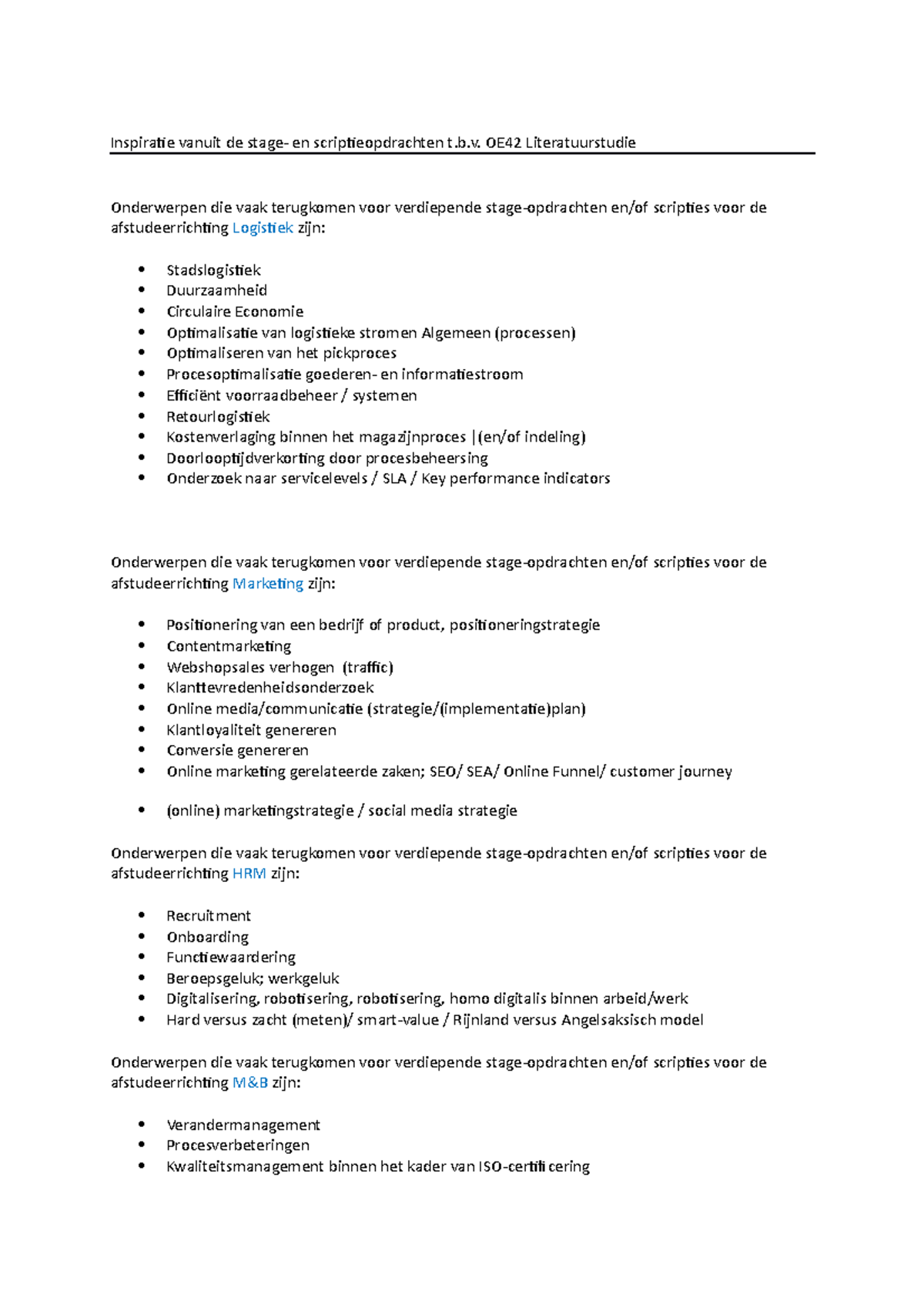 Inspiratie vanuit stage scriptie opdrachten - Inspiratie vanuit de ...