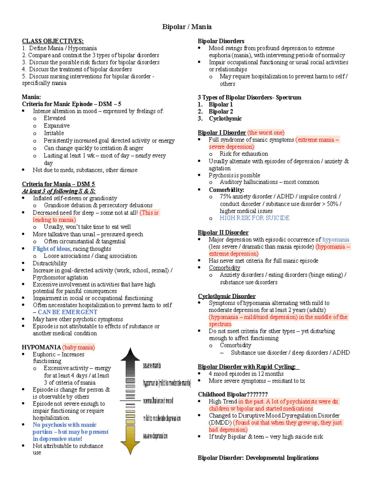 Bipolar Mania - Bipolar / Mania CLASS OBJECTIVES: Define Mania ...