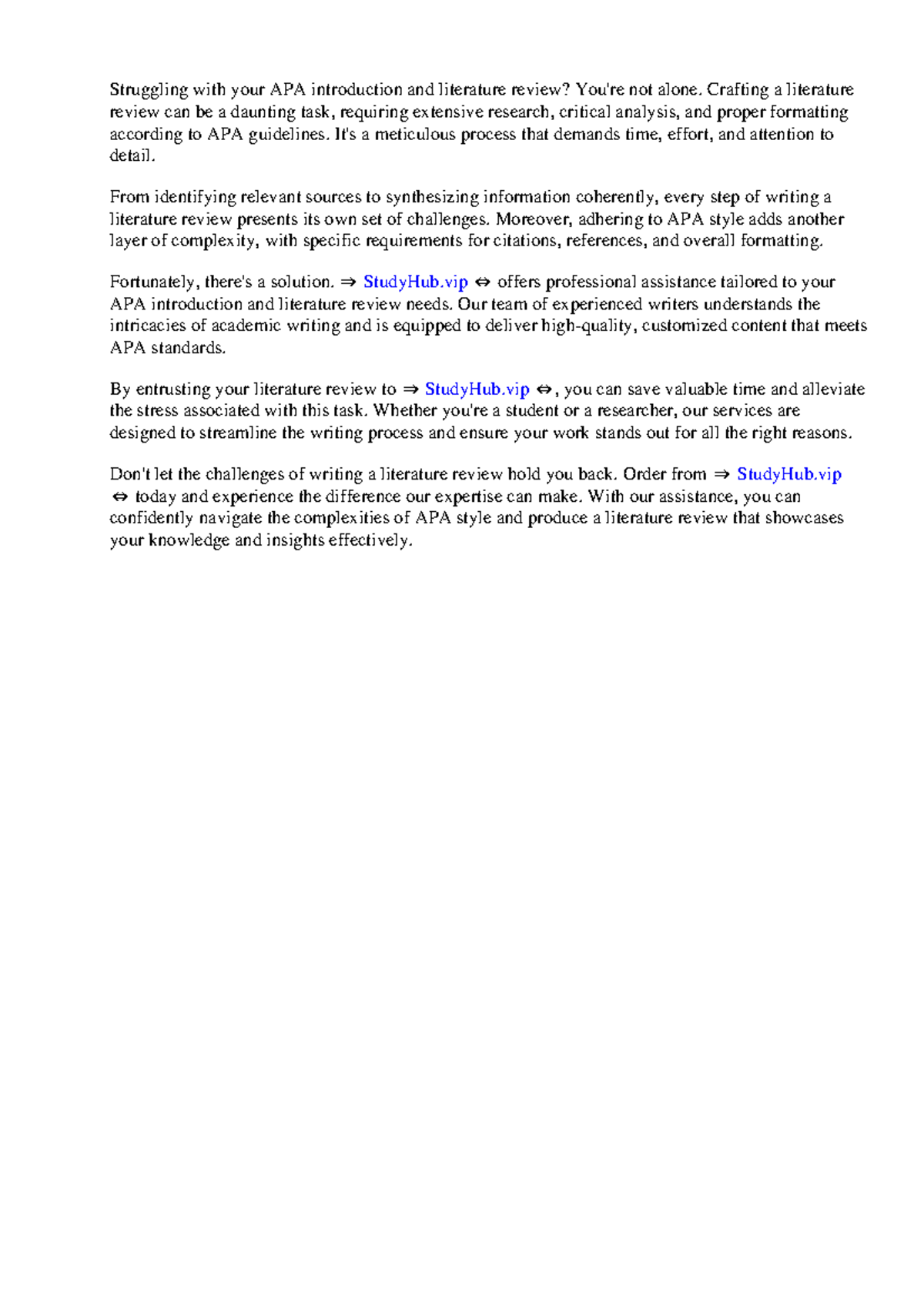 Apa Introduction And Literature Review - Struggling with your APA ...