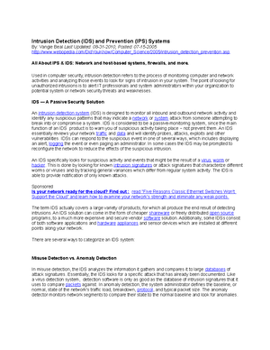 IDS vs IPS Cisconotes - Extra notes to substitute the learning material ...