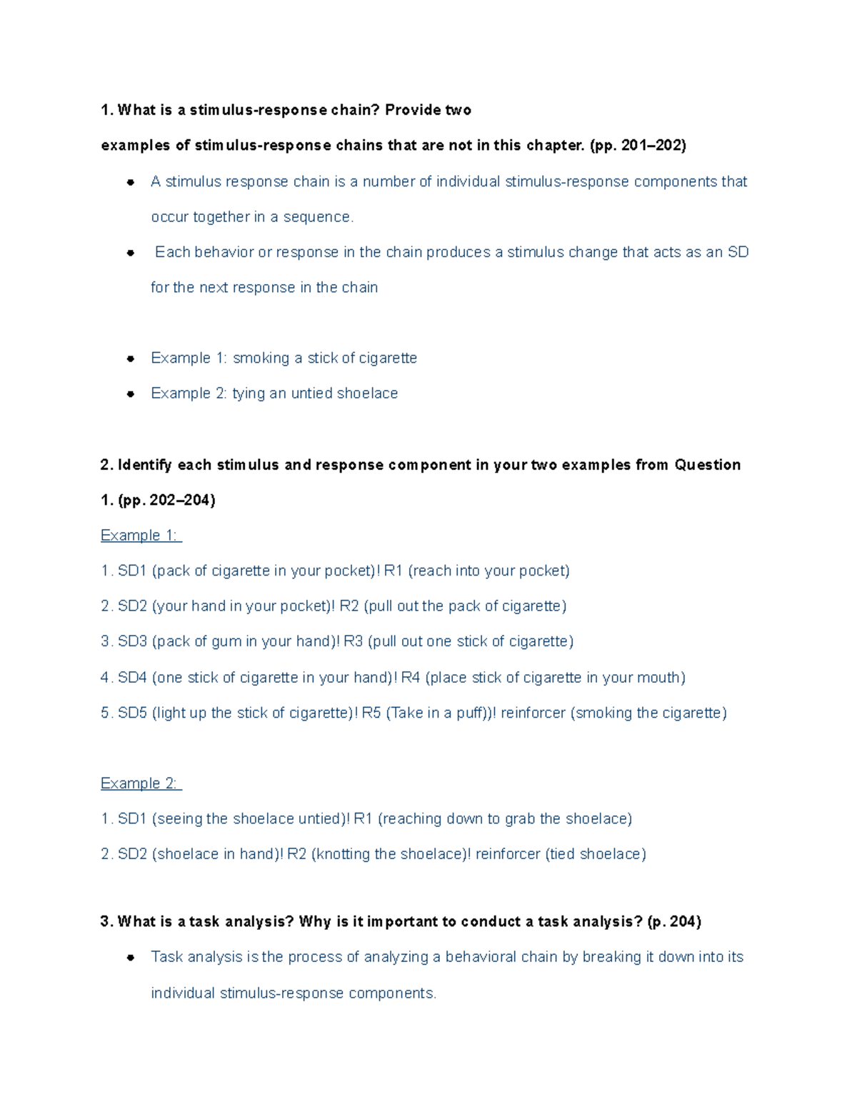 Psyc 2440 practice test chapter 11 - What is a stimulus-response chain ...