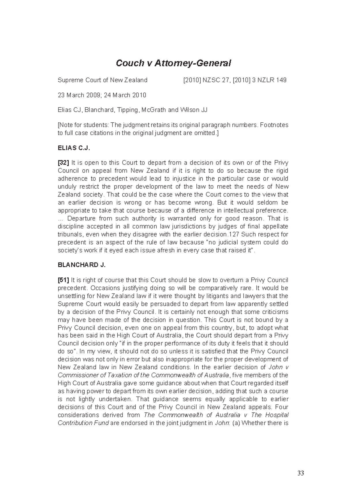 Couch v Attorney-General-2 - Couch v Attorney-General Supreme Court of ...
