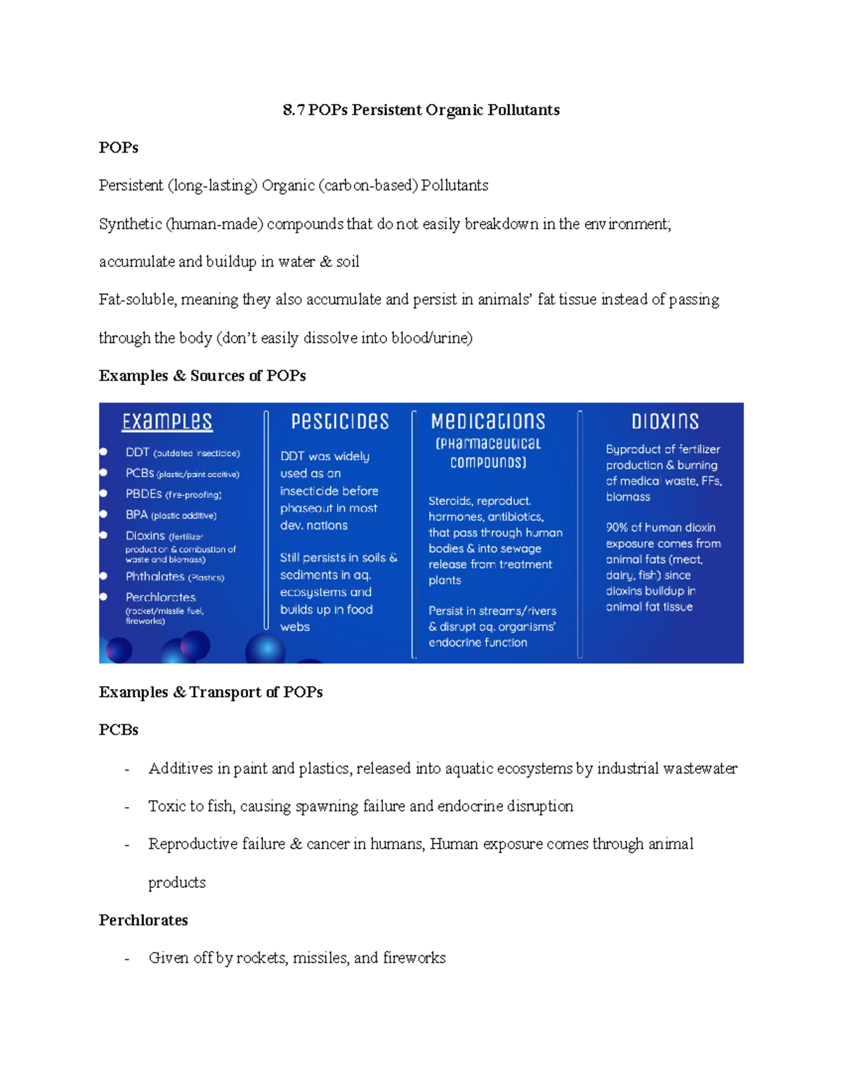 POPs Persistent Organic Pollutants - 8 POPs Persistent Organic ...
