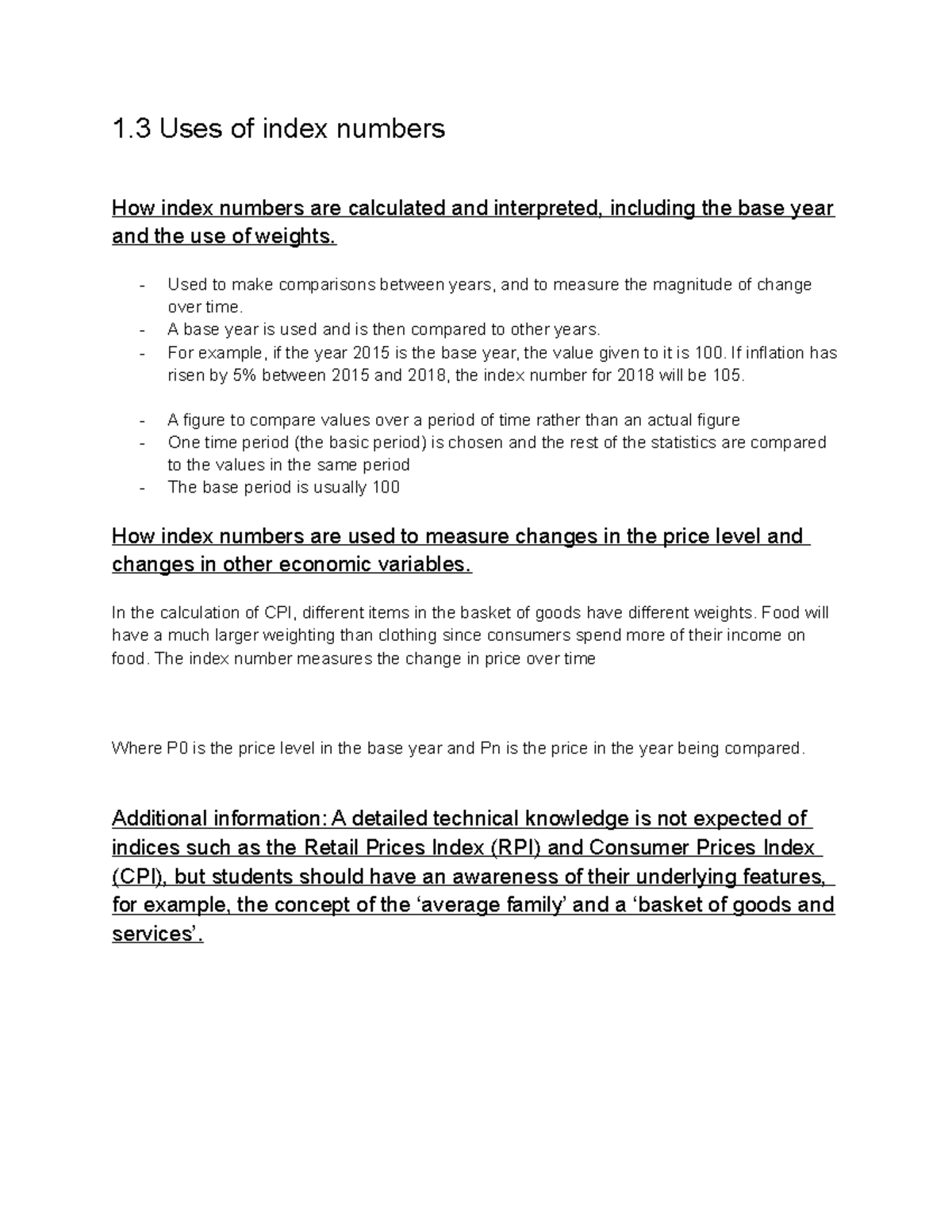 1.3 Uses of index numbers - 1 Uses of index numbers How index numbers ...