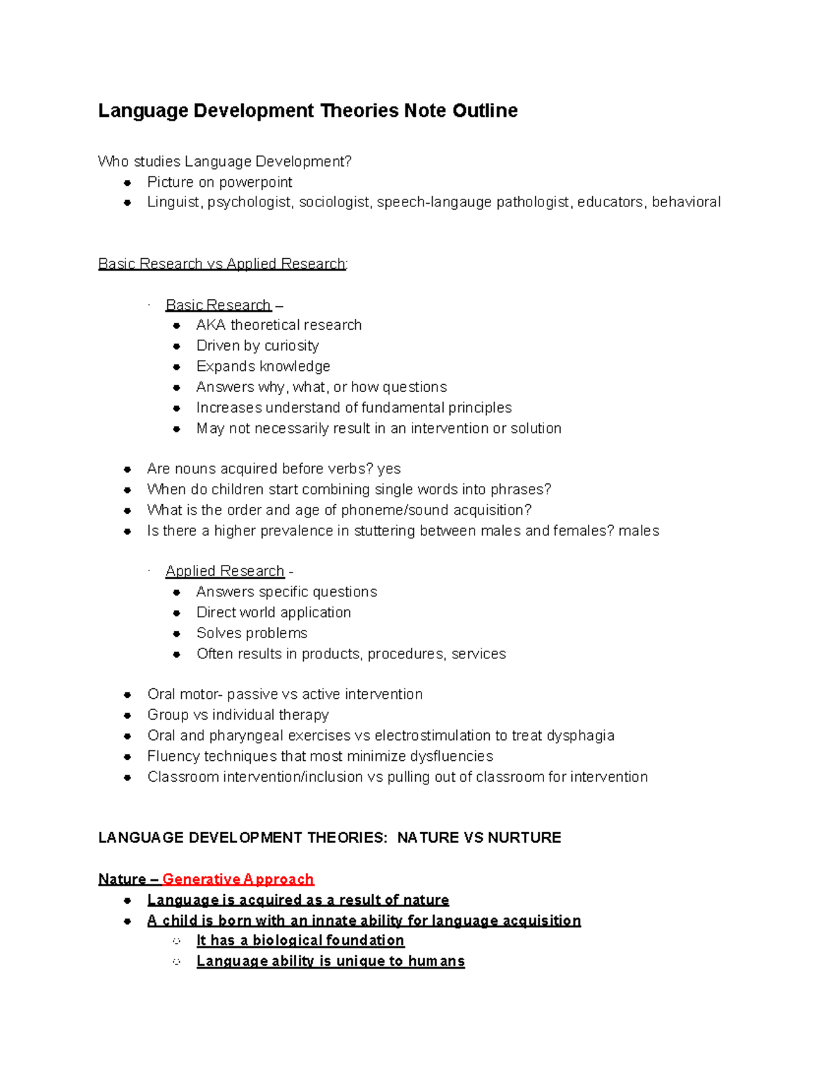 language science development theories - Language Development Theories ...