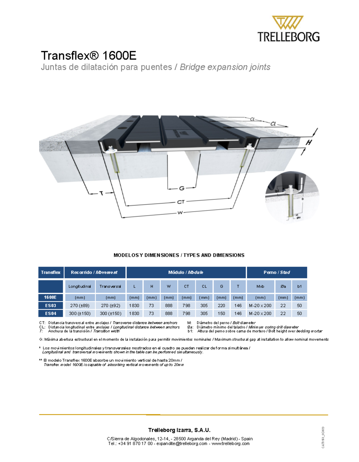 Transflex 1600E revisada - Transflex® 1600E Juntas de dilatación para ...