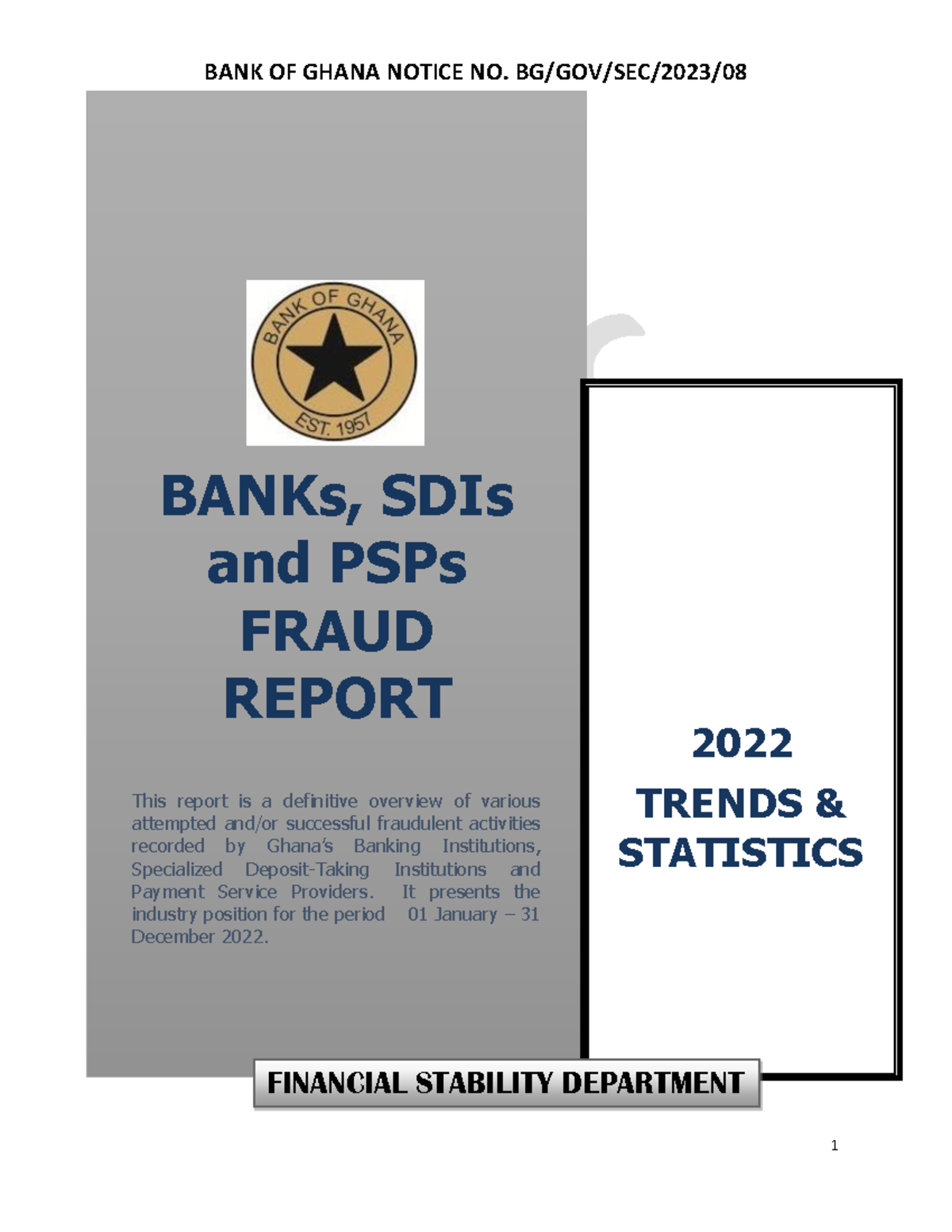Notice-NO - Financial Management of Banks - BANKs, SDIs and PSPs FRAUD ...