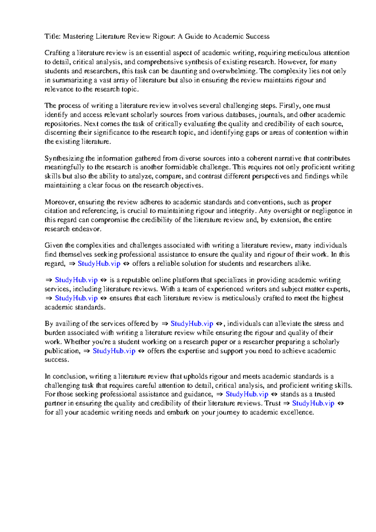 Literature Review Rigour - However, for many students and researchers ...