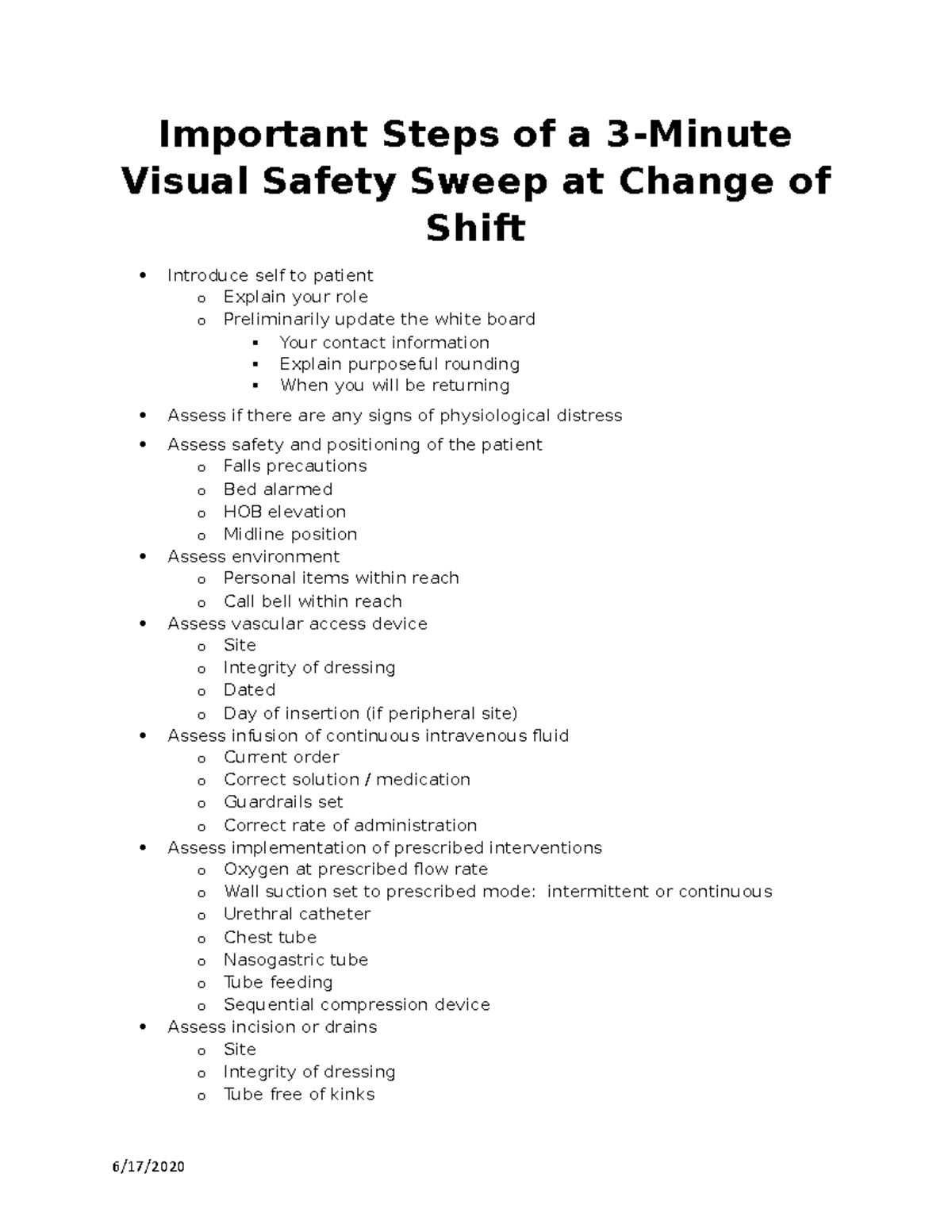 Important Steps Of A 3 Minute Visual Safety Sweep At Change Of Shift important-steps-of-a-3-minute-visual-safety-sweep-at-change-of-shift