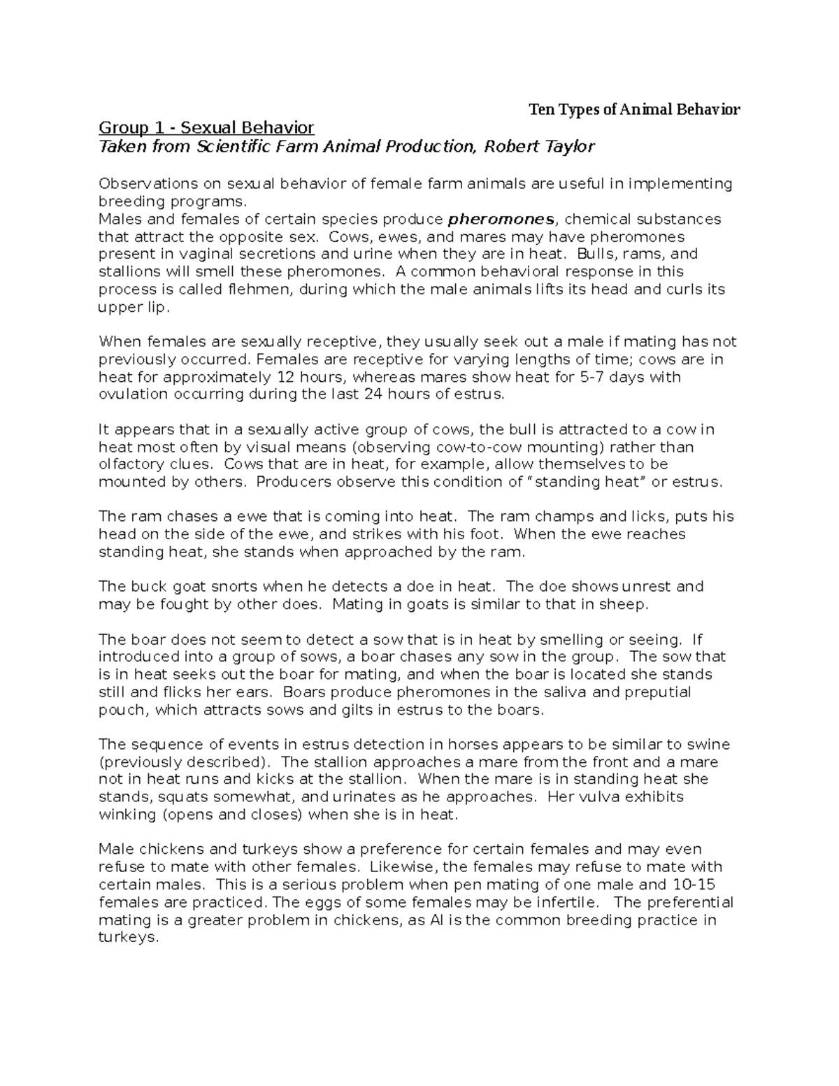 Copy of 7.01 Ten Types of Animal Behavior Gallery Walk - Group 1 ...