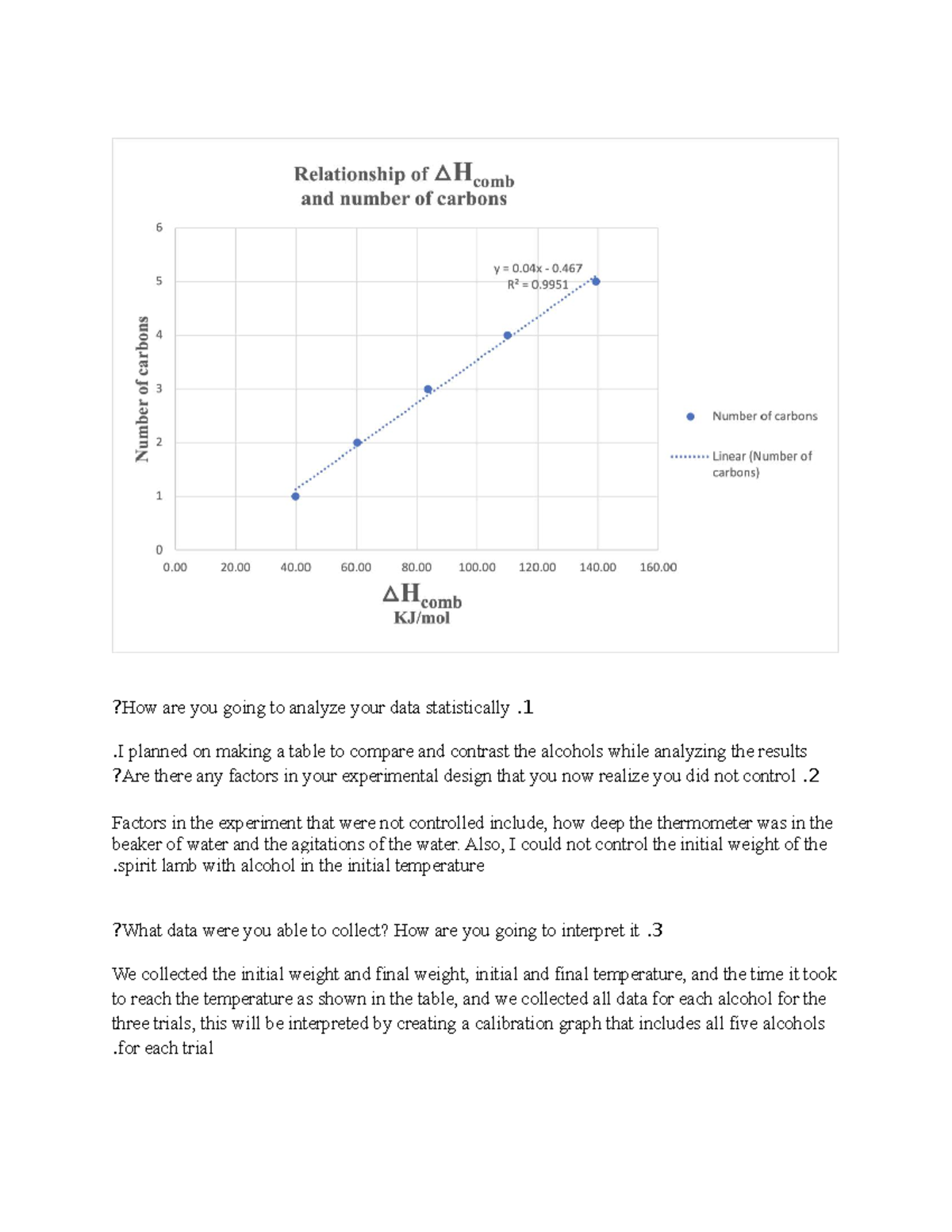 General Chemistry II Lab report - ?How are you going to analyze your ...