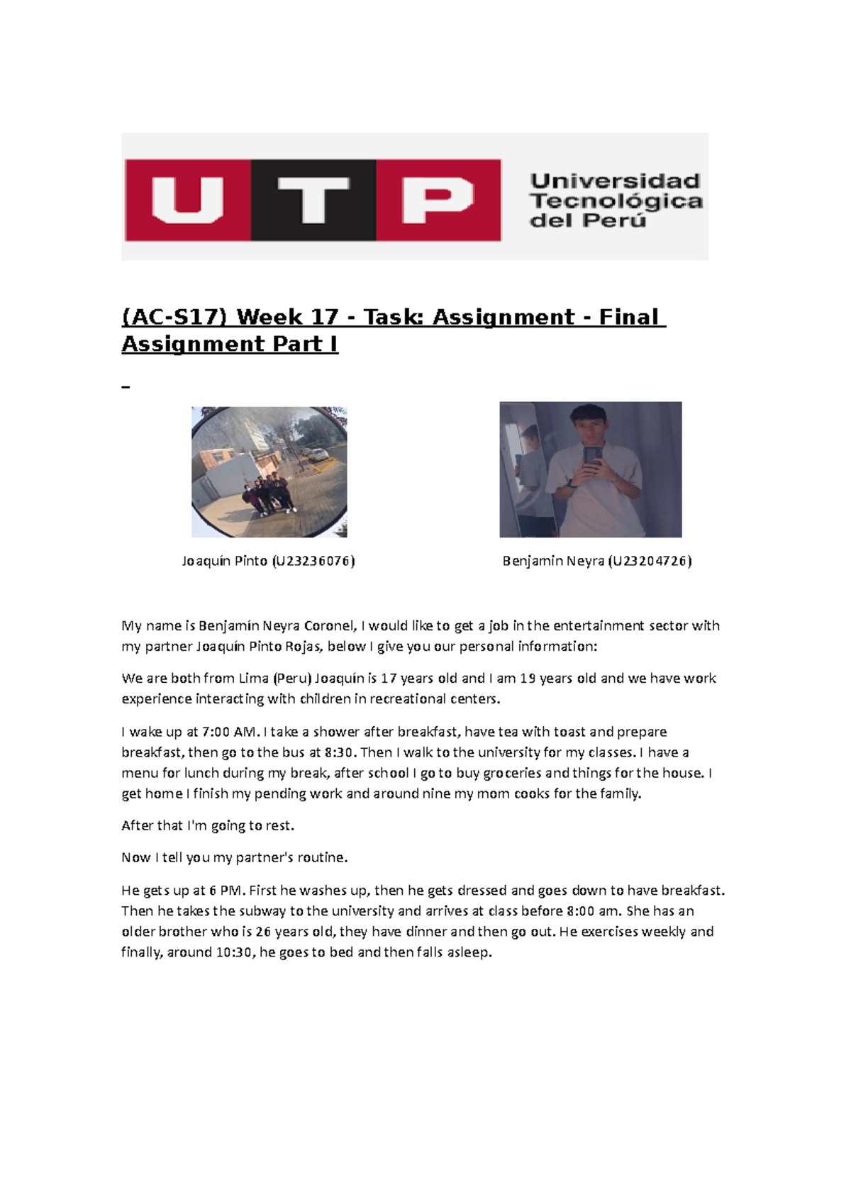 AC-S17 Week 17 - sasdadasdasda - (AC-S17) Week 17 - Task: Assignment - Final Assignment Part I ...