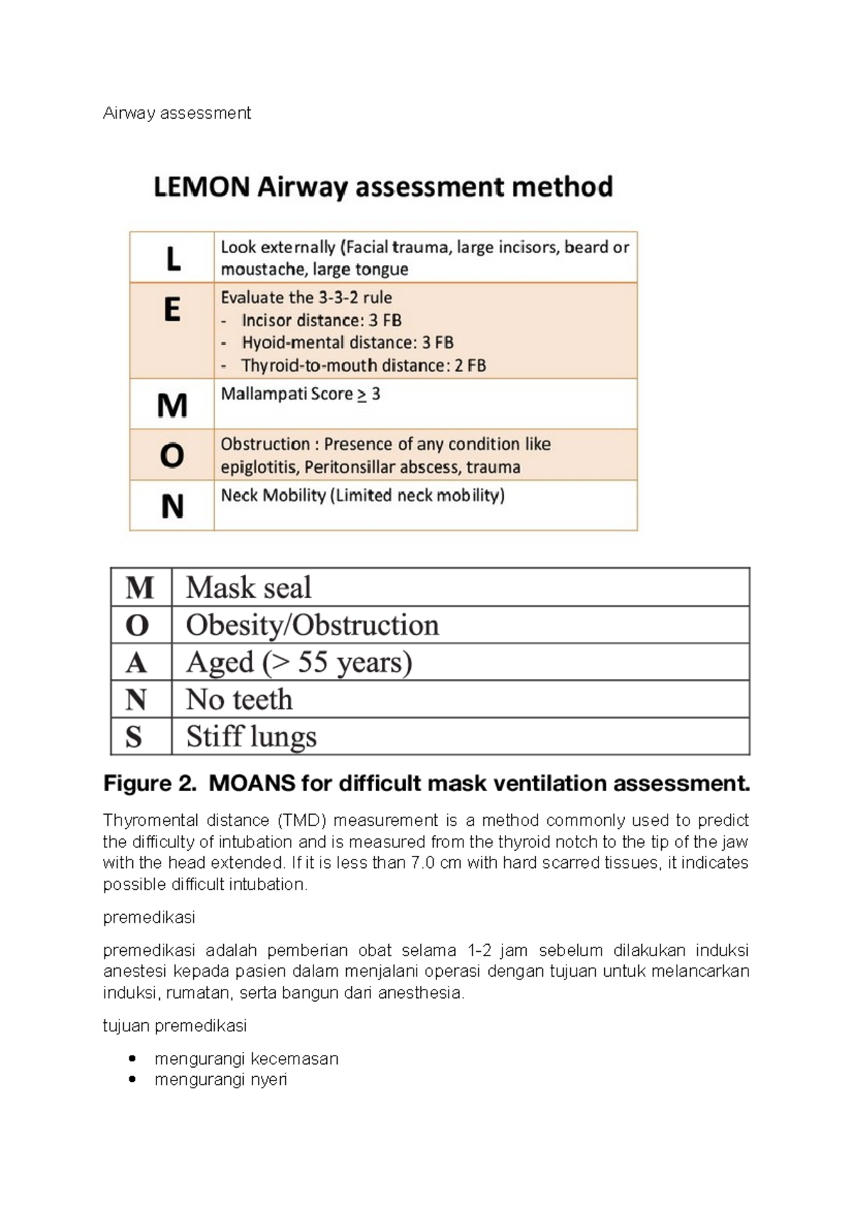 Materi belajar - Airway assessment Thyromental distance (TMD ...