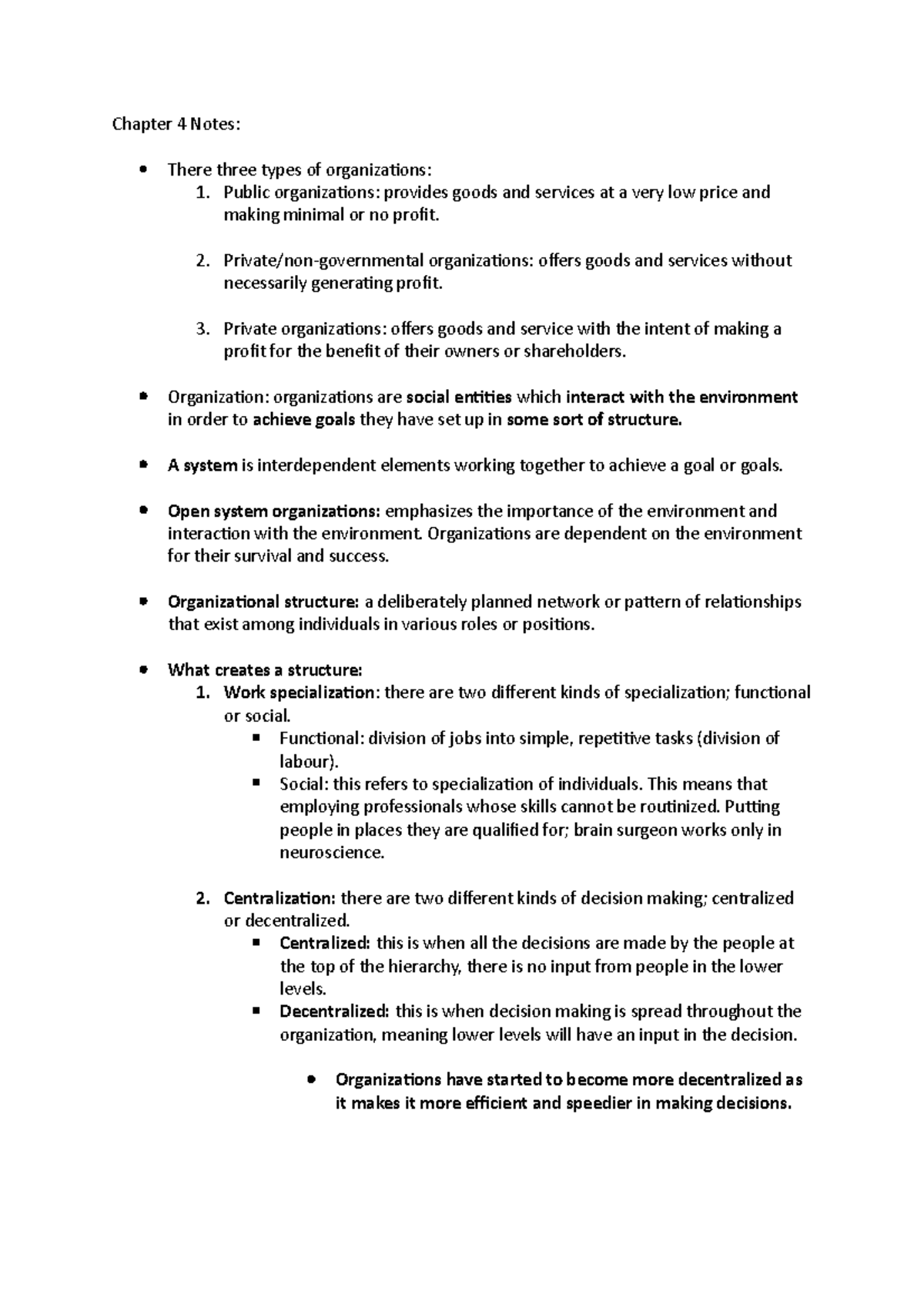 Chapter 4- strategic management - Chapter 4 Notes: There three types of ...