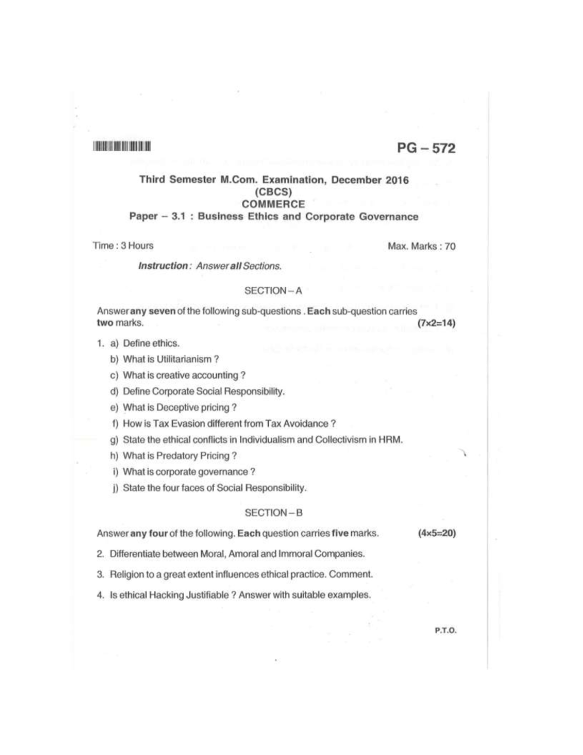 Paper-3 - Paper-3 - MCom Finance - Studocu