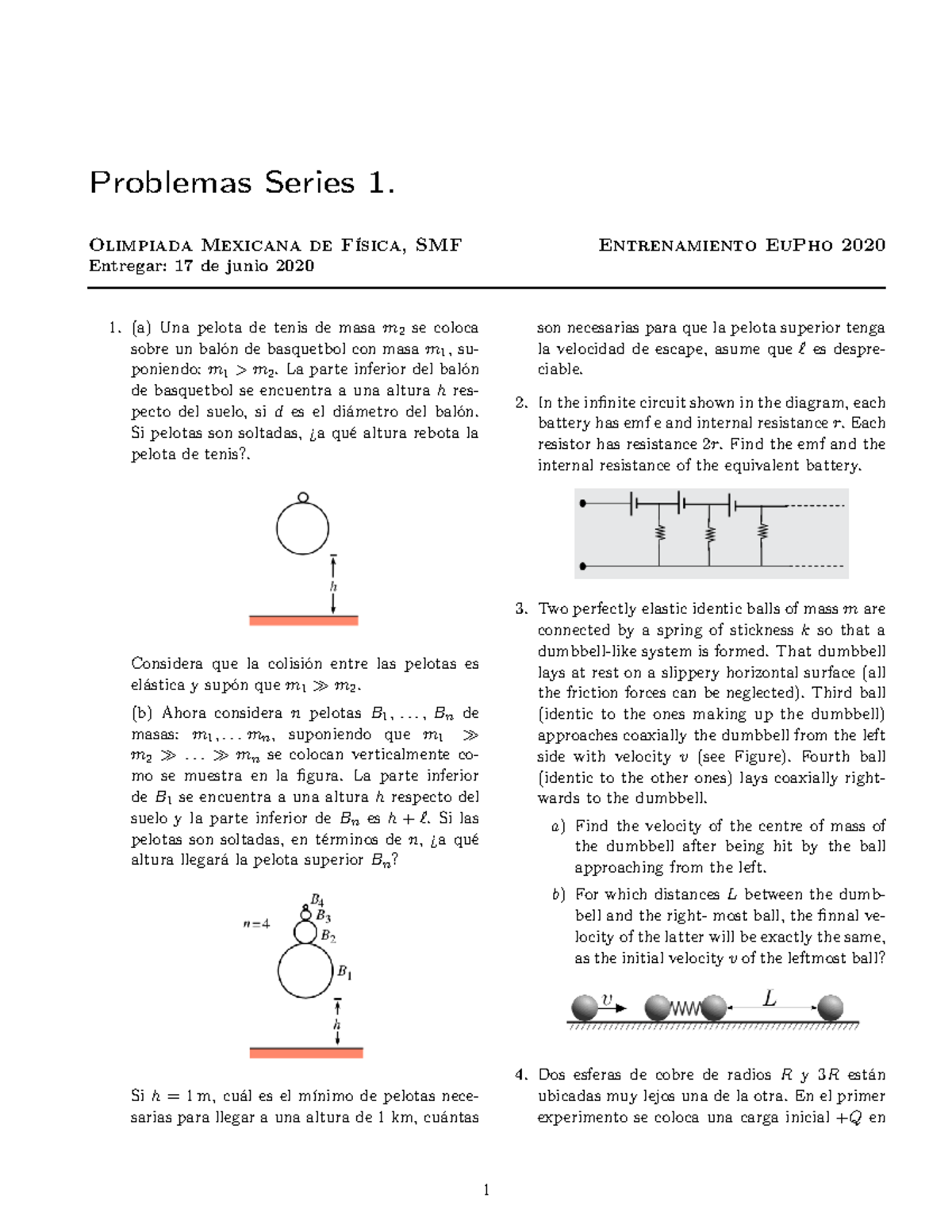 Olimpiadafisica 2020 Eu Pho-1 - Problemas Series 1. Olimpiada Mexicana de Física, SMF ...
