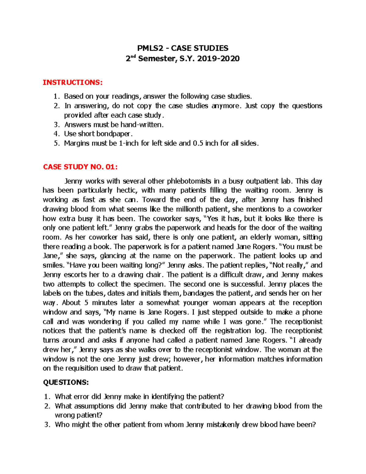 Pdfcoffee - case analysis - PMLS2 - CASE STUDIES 2 nd Semester, S. 2019 ...