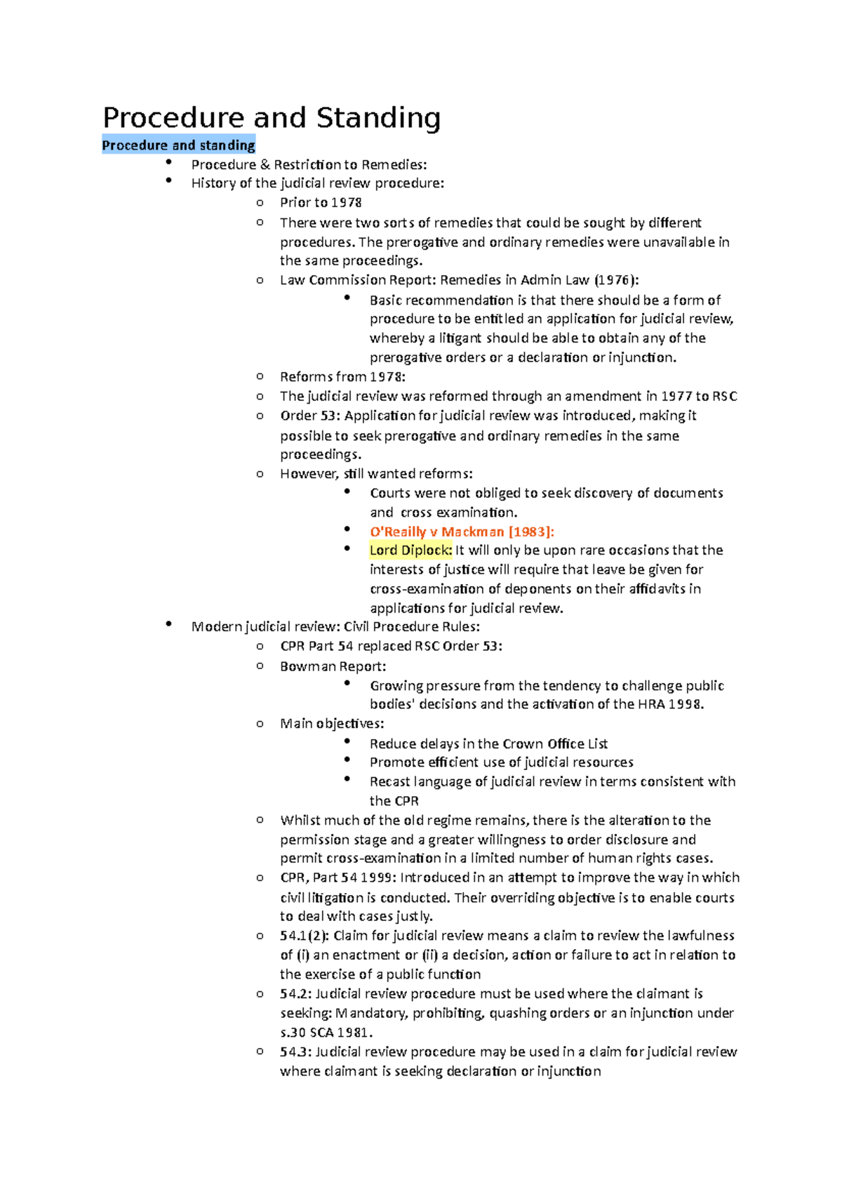 Procedure and Standing - Procedure and Standing Procedure and standing ...