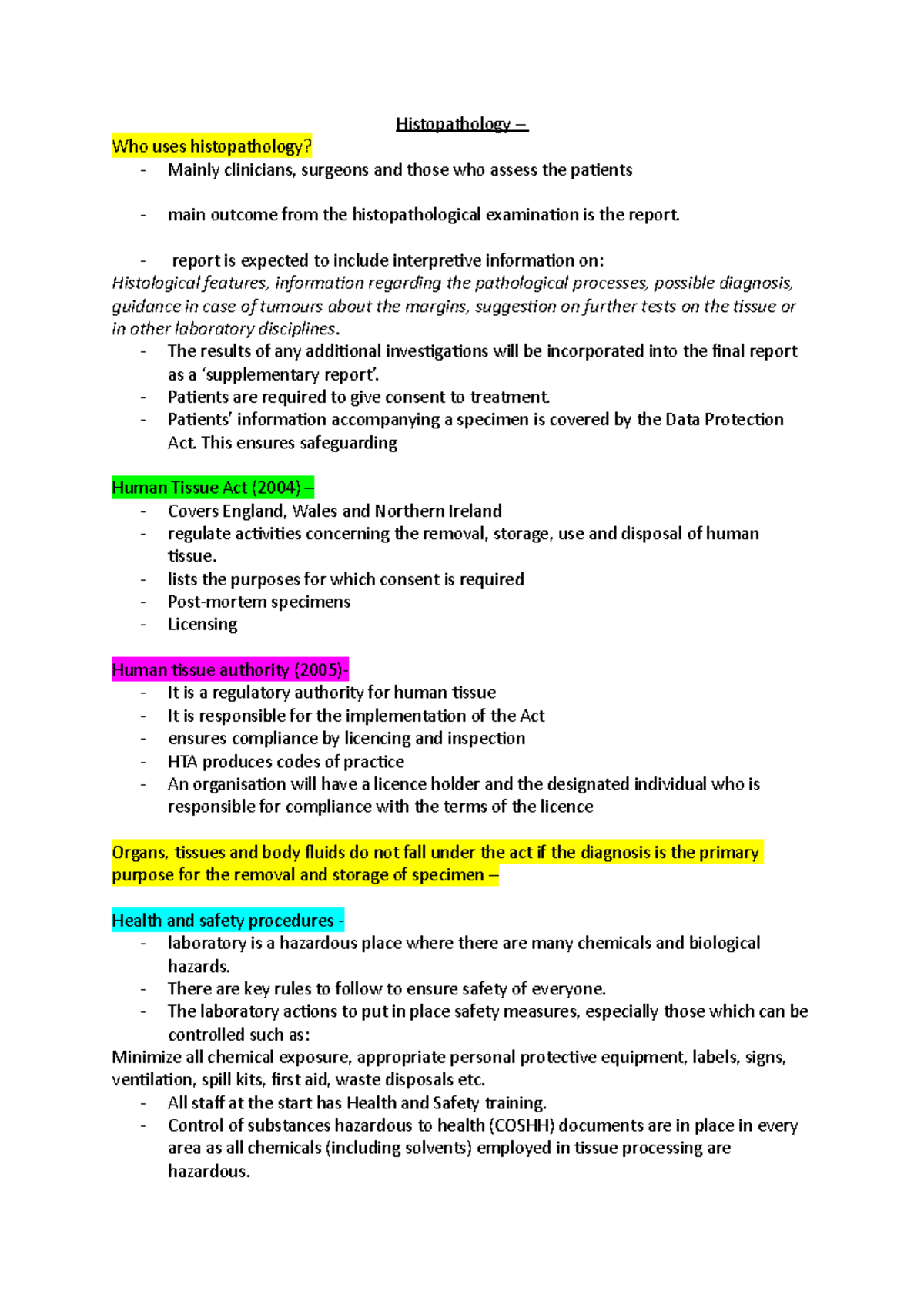 Histopathology - report is expected to include interpretive information ...