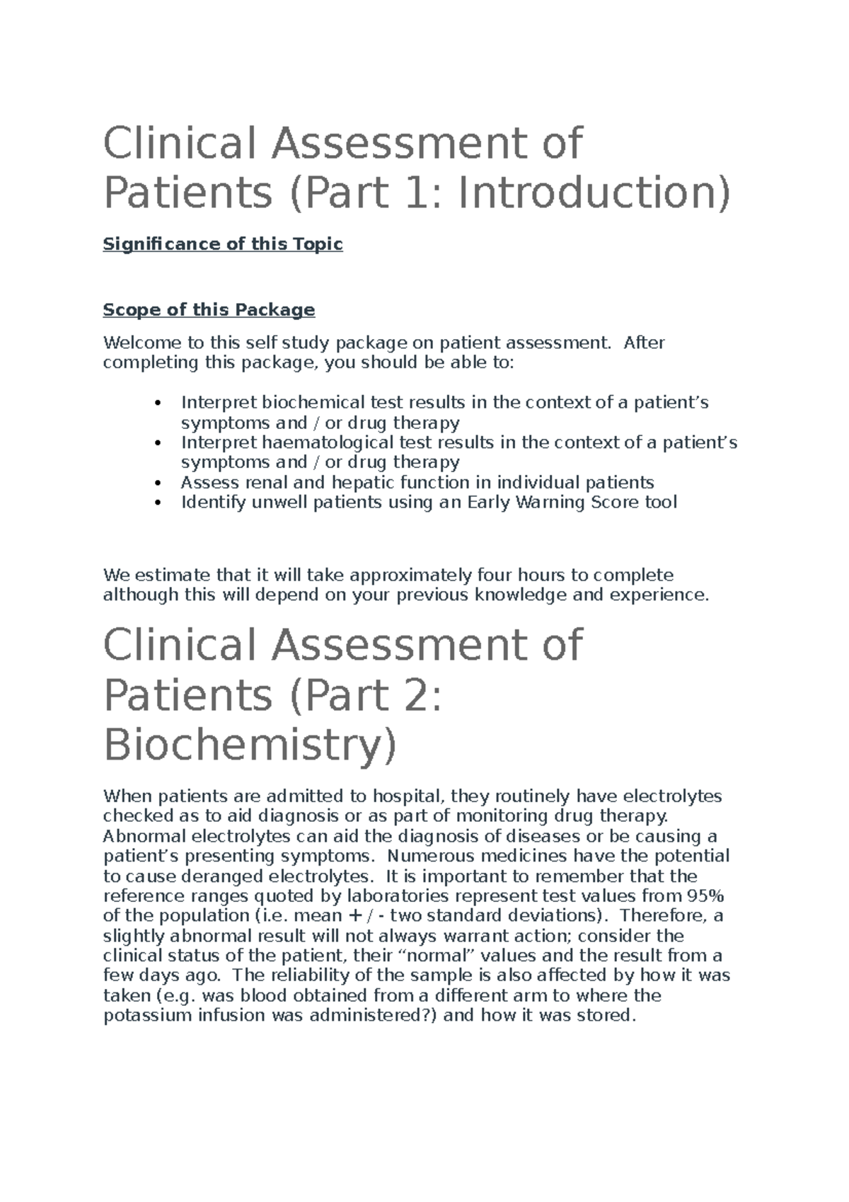 Clinical Assessment of Patients - Clinical Assessment of Patients (Part ...