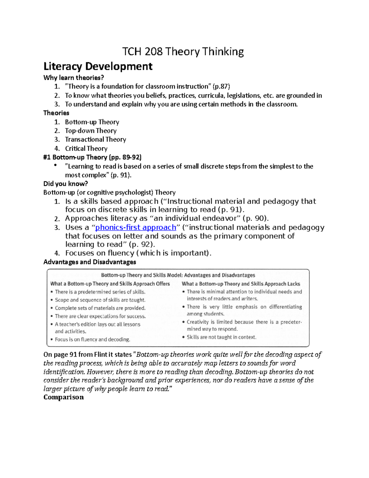 TCH 208 Theory Thinking - TCH 208 Theory Thinking Literacy Development ...