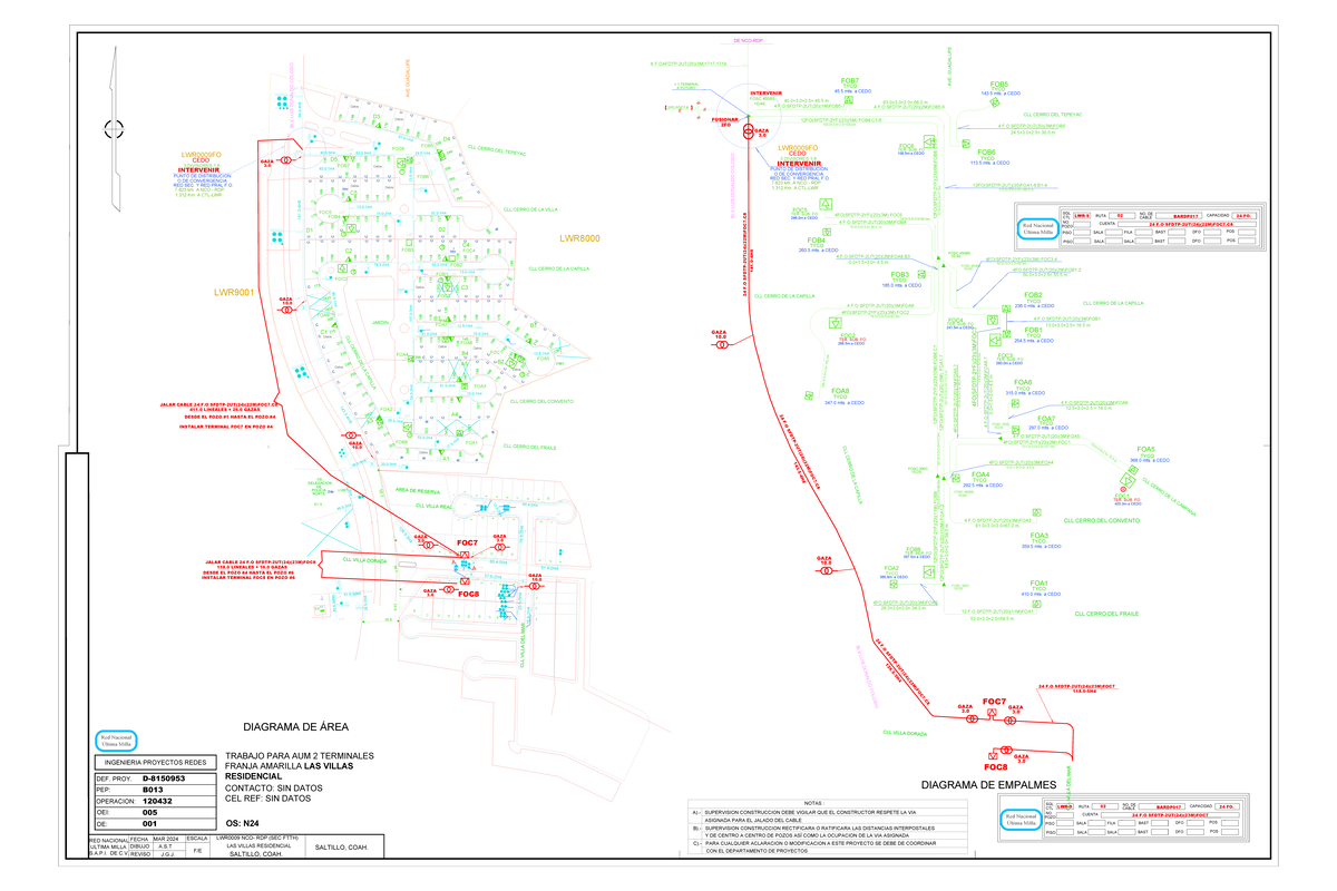 LWR0009 FTTH SEC FOC7.8 AUM 2 TERM N24 LAS Villas- Plano - FECHA DIBUJO REVISO J.G. ESCALA - Studocu